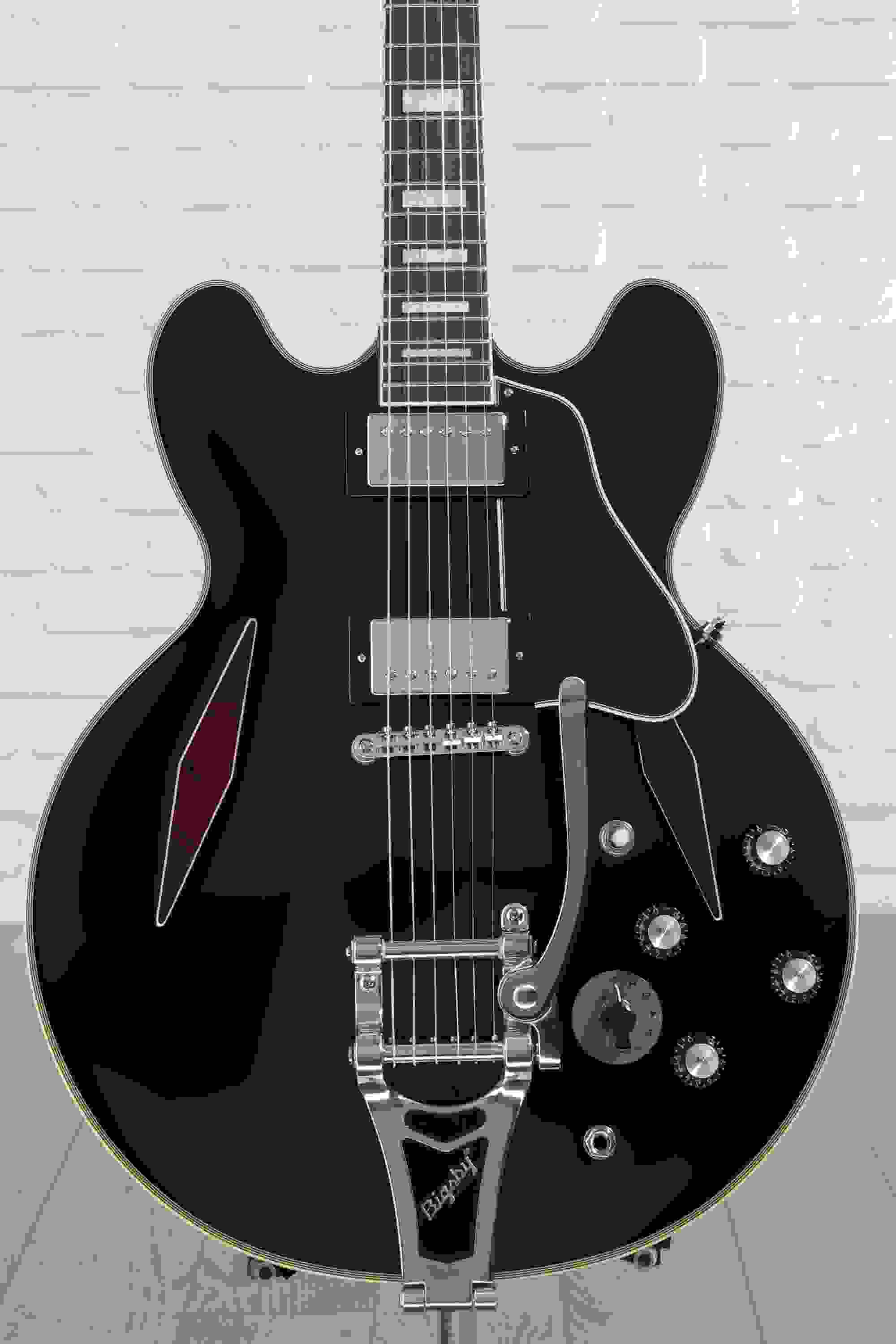 Epiphone Shinichi Ubukata ES-355 Custom Bigsby Semi-hollowbody Electric Guitar - Ebony | Sweetwater