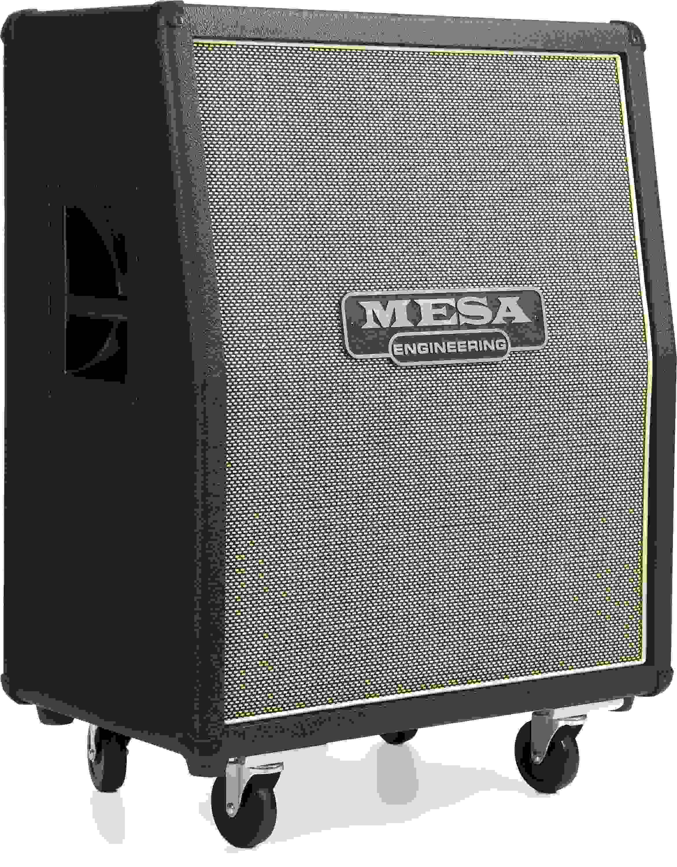 Mesa/Boogie Rectifier Vertical 2 x 12-inch 120-watt Angled Extension Cabinet - Black with Cream ...