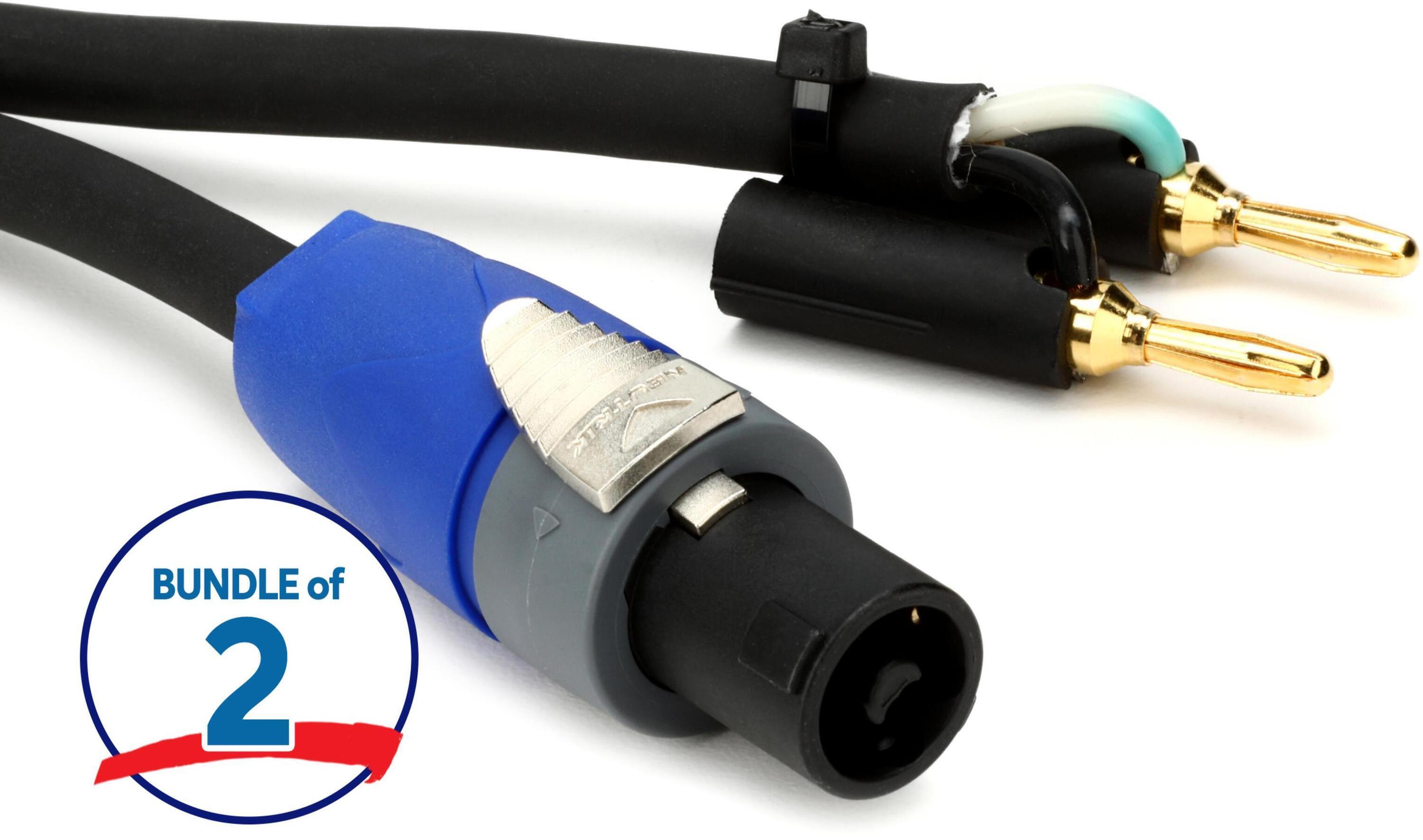 Pro Co S12BN Speaker Cable - Dual Banana to speakON - 25 foot (2-pack ...