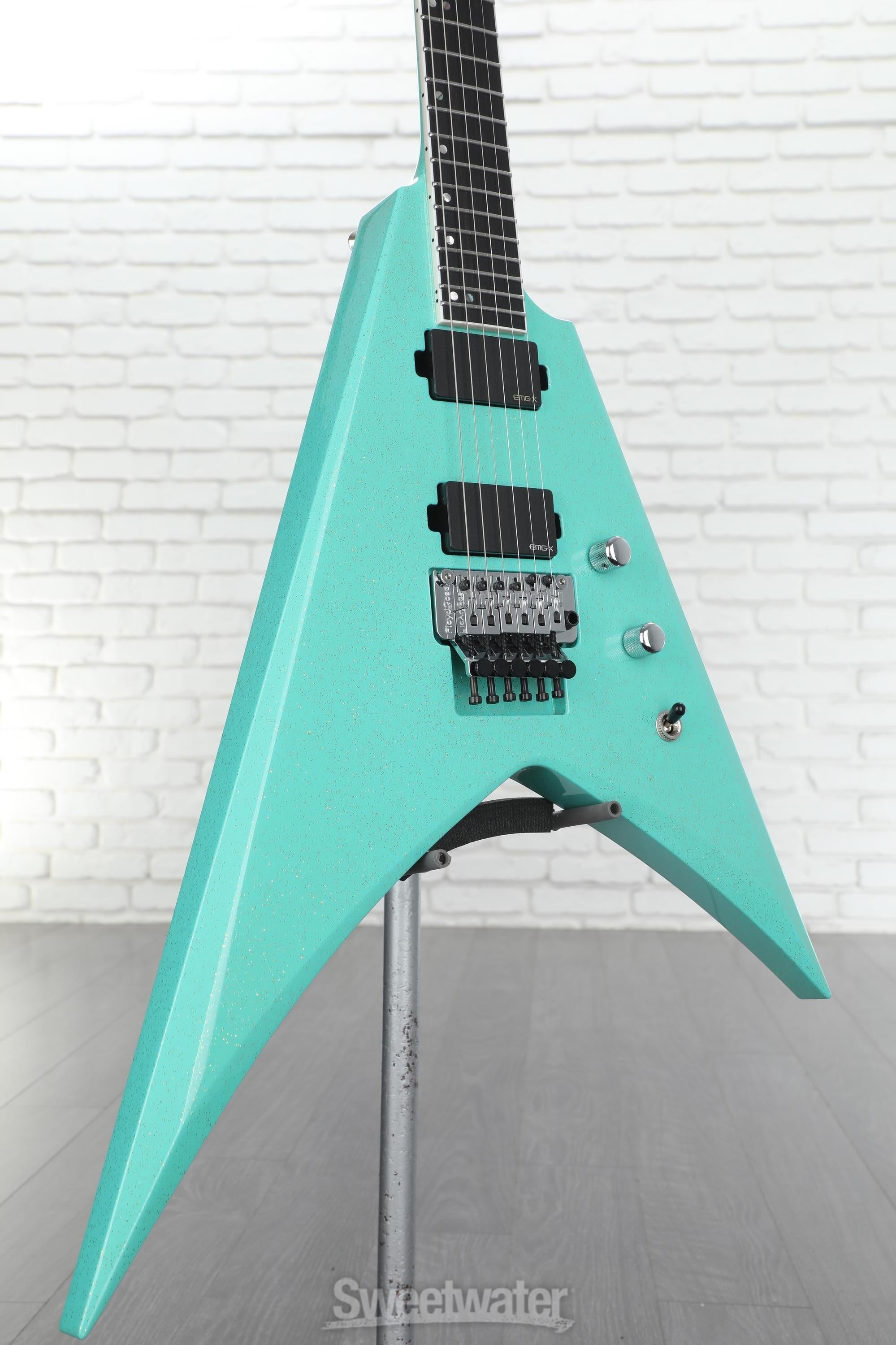 ESP USA V-II FR Electric Guitar - Midori Gold Sparkle | Sweetwater