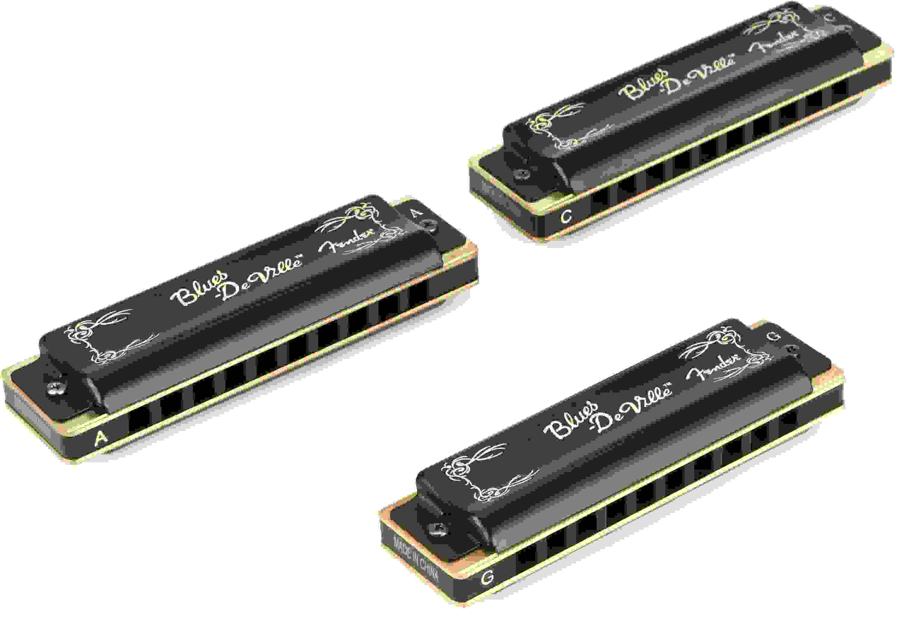 Fender Blues DeVille Harmonica 3-pack with Case | Sweetwater