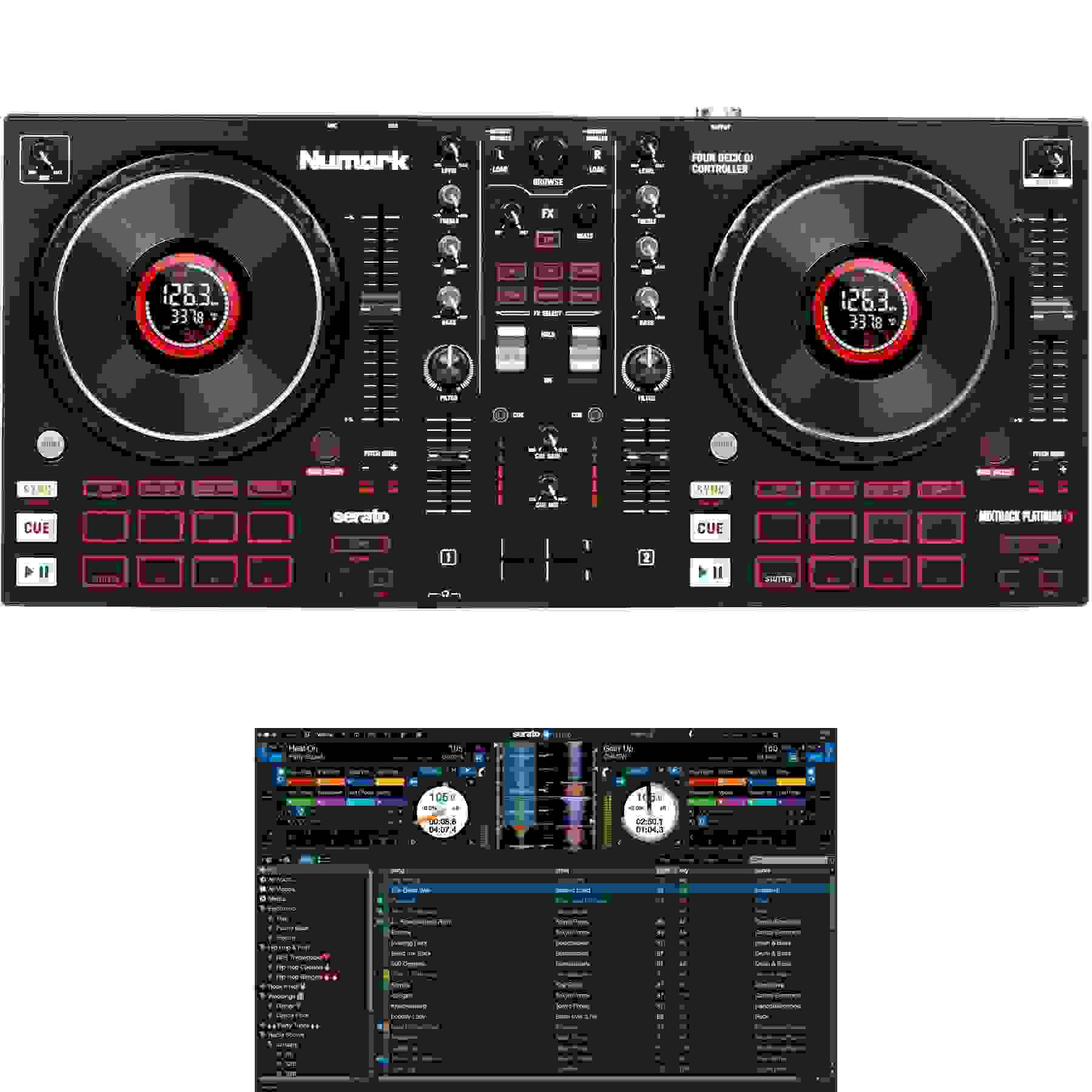 Numark MIXTRACK Platinum FX 4-channel Serato DJ Lite Controller ...