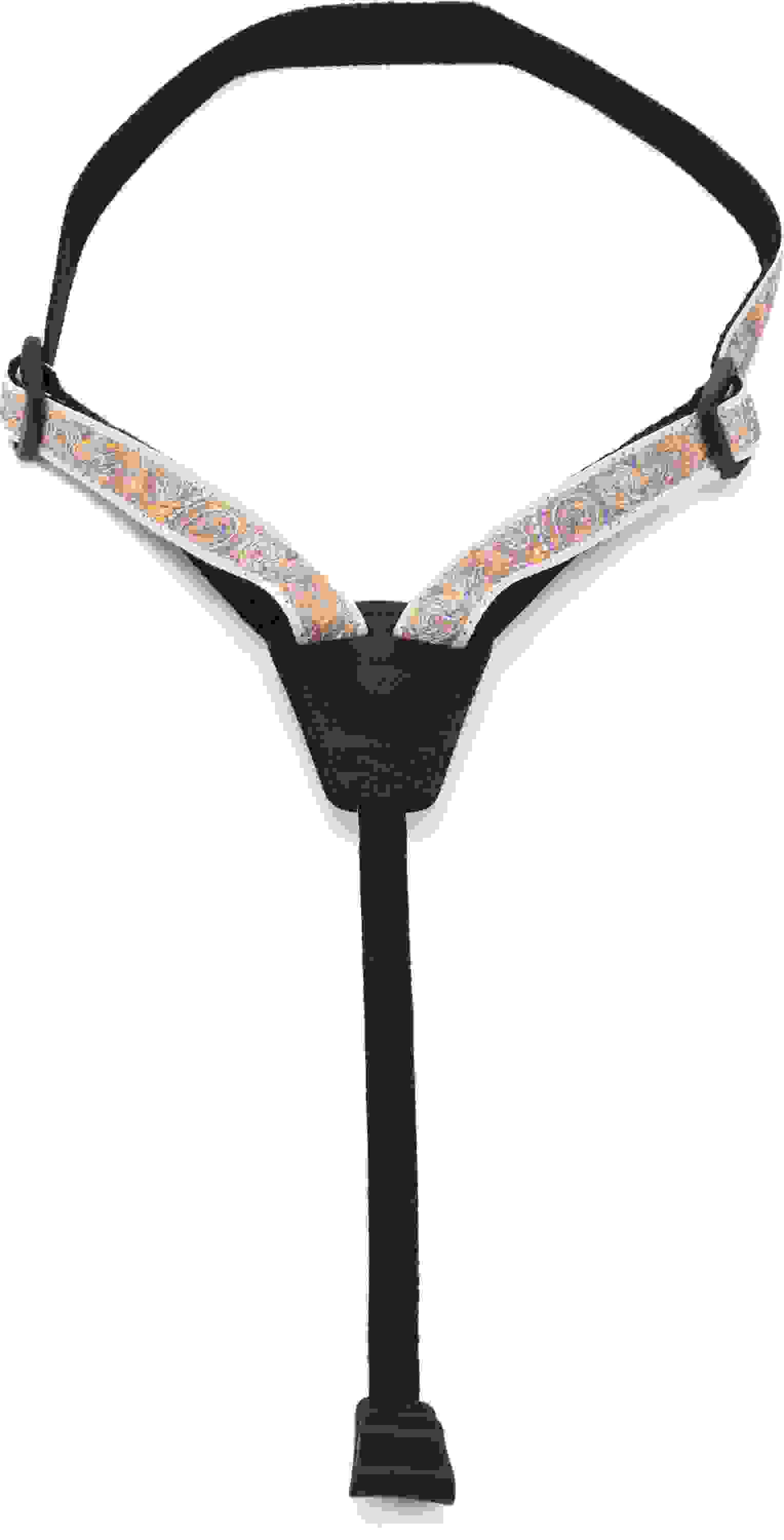 D'Addario Cradle Ukulele Strap - Paisley Gray/Orange | Sweetwater