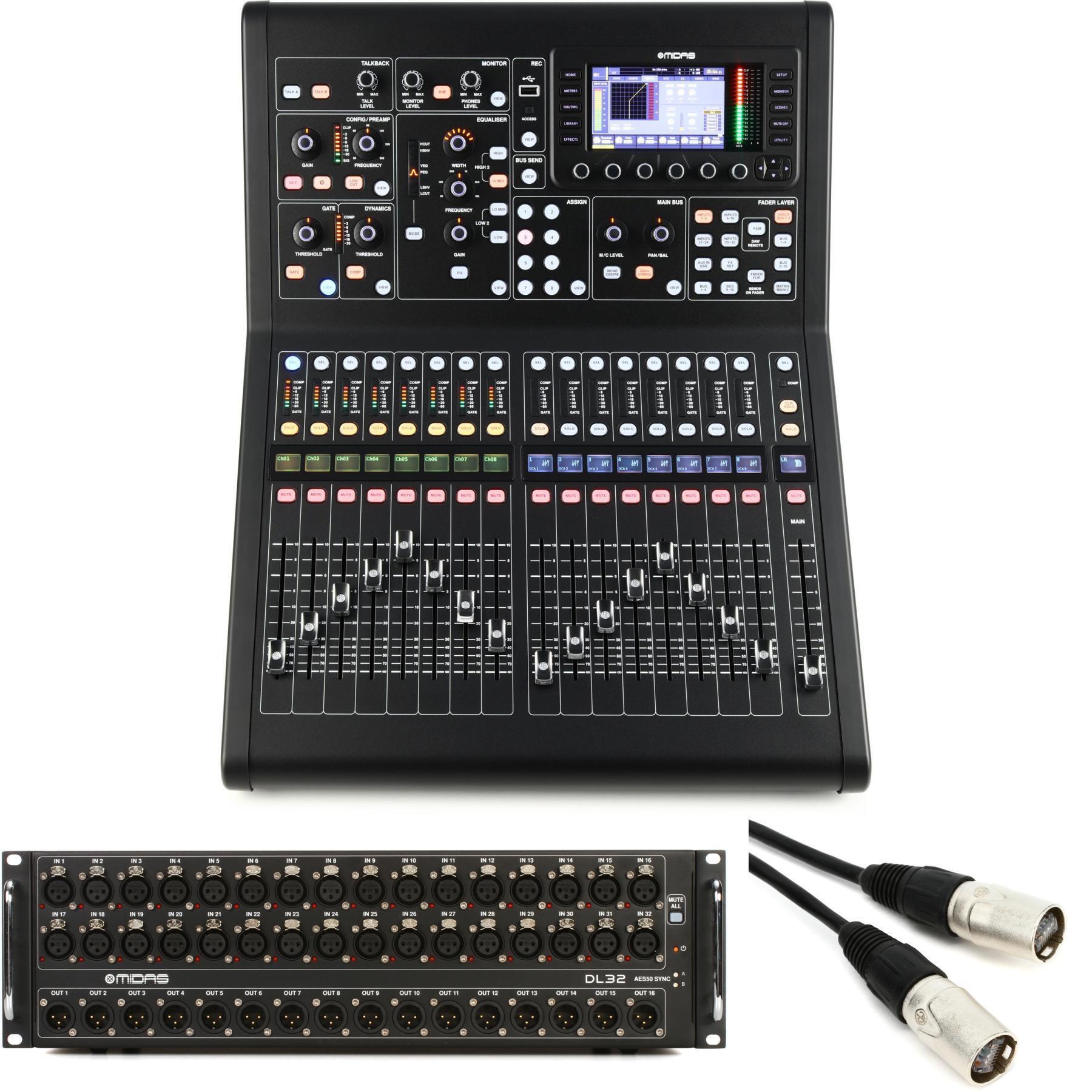 Midas M32R LIVE 40-channel Digital Mixer and DL32 32-input/16-output ...
