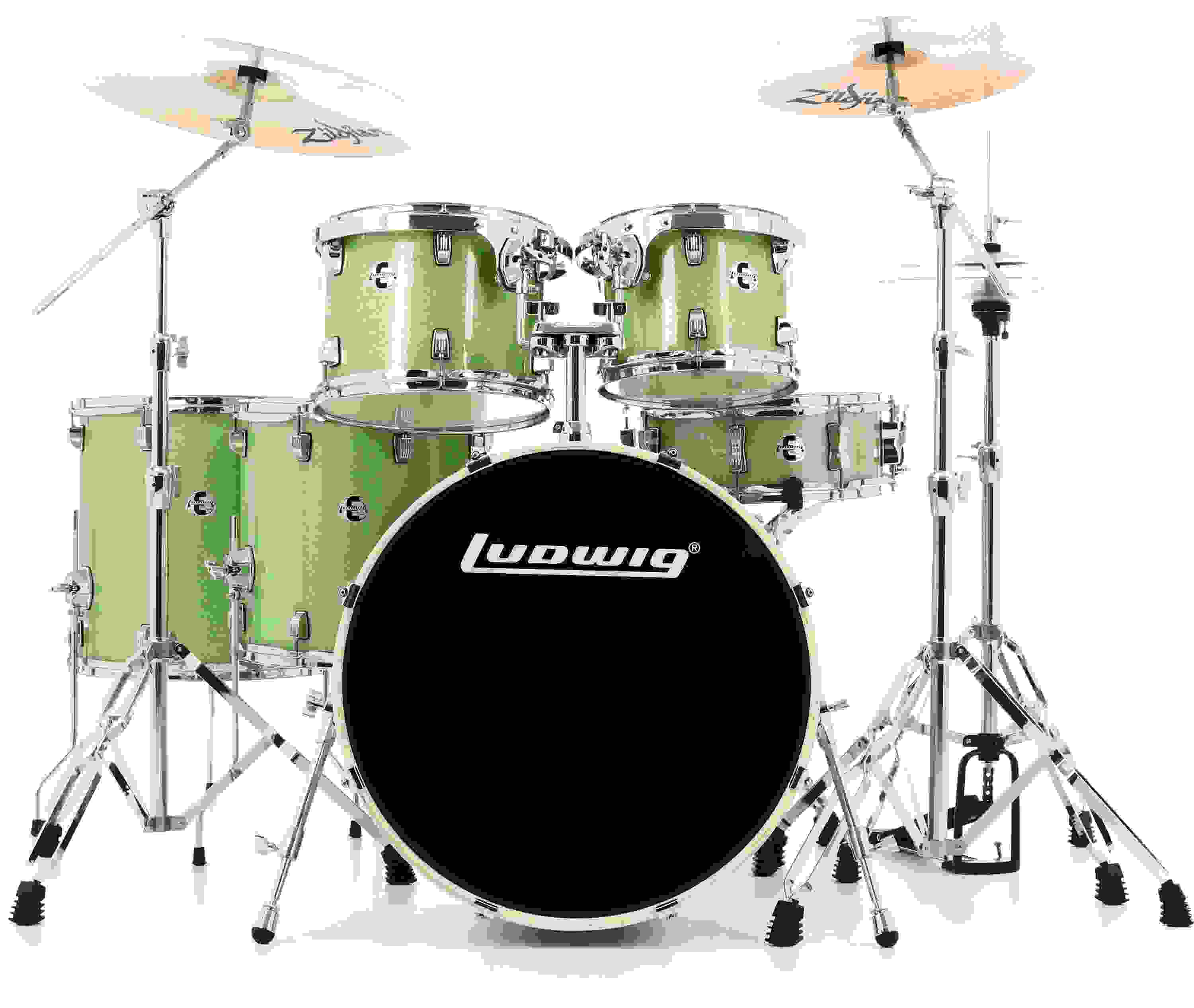 Ludwig Element Evolution 6-piece Drum Set - Mint Sparkle | Sweetwater