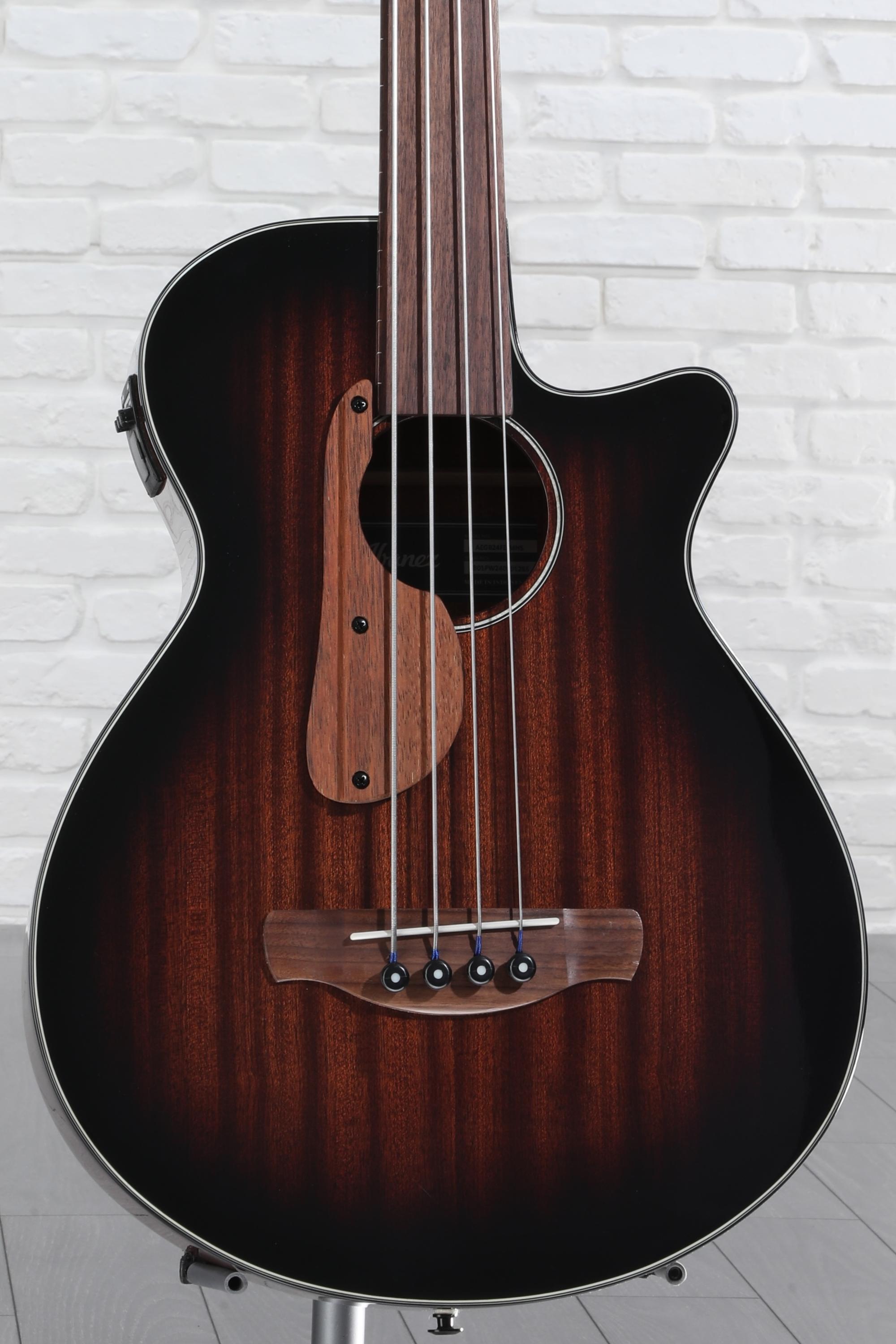 Ibanez AEGB24FE AEG Fretless Acoustic-electric Bass Guitar - Mahogany ...