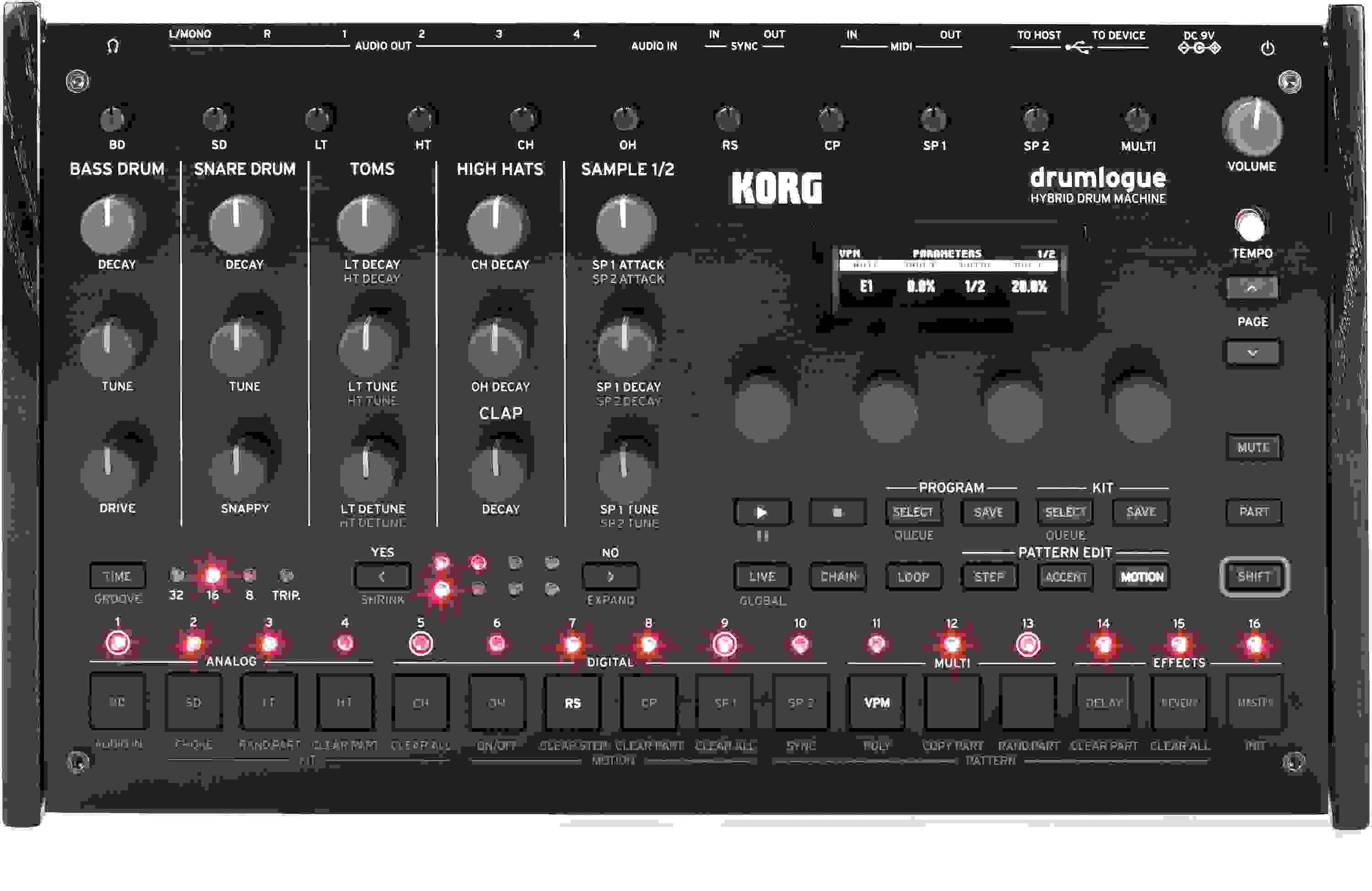 Korg Drumlogue Hybrid Drum Machine | Sweetwater