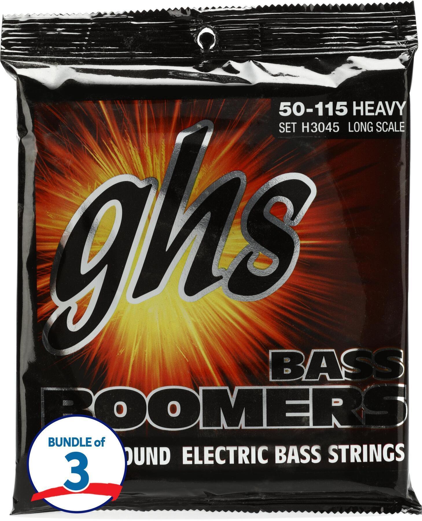 GHS H3045 Bass Boomers Roundwound Electric Bass Guitar Strings (3 Pack ...