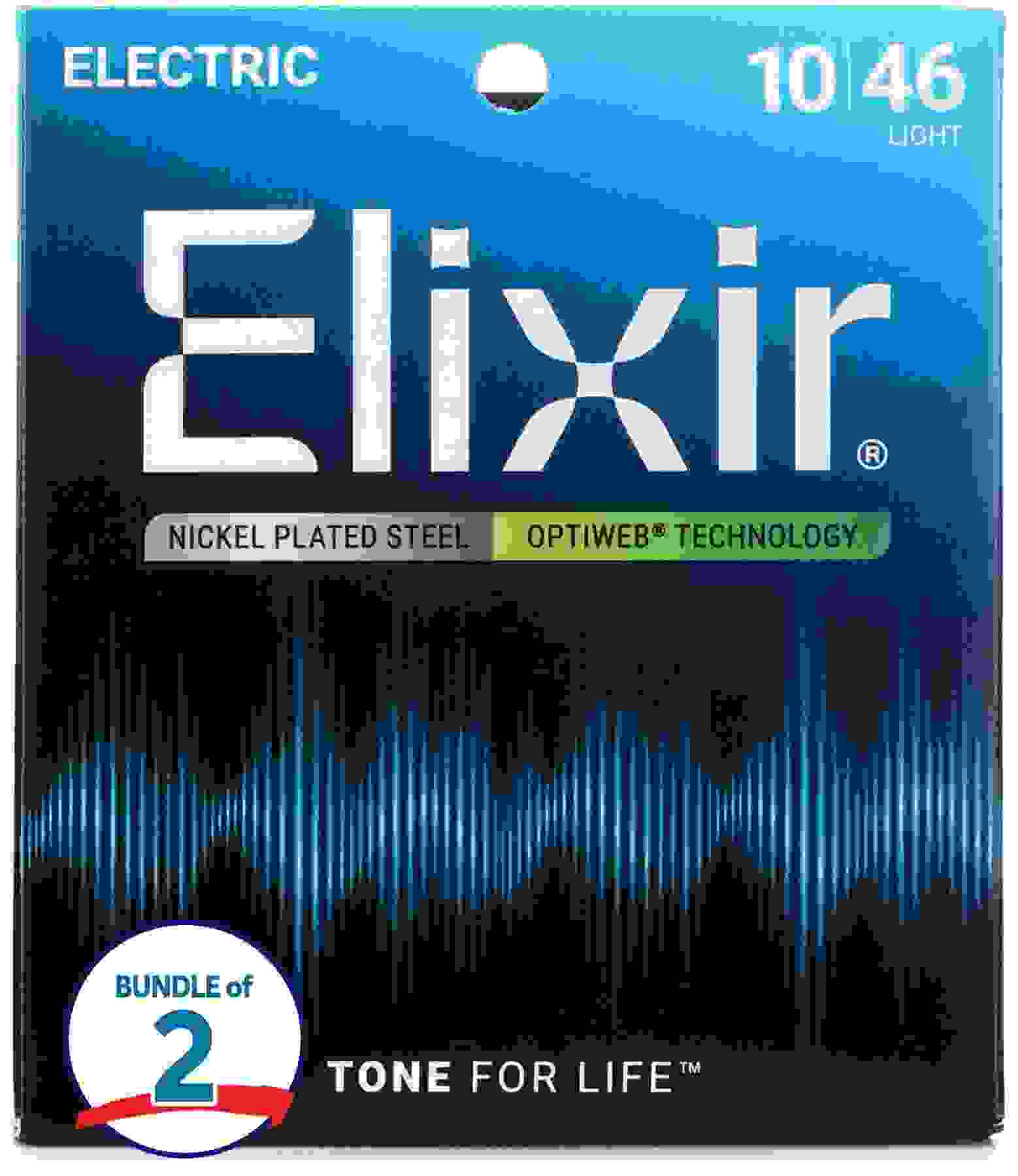 Elixir Strings 19052 Optiweb Electric Guitar Strings - .010-.046 Light (2-pack) | Sweetwater