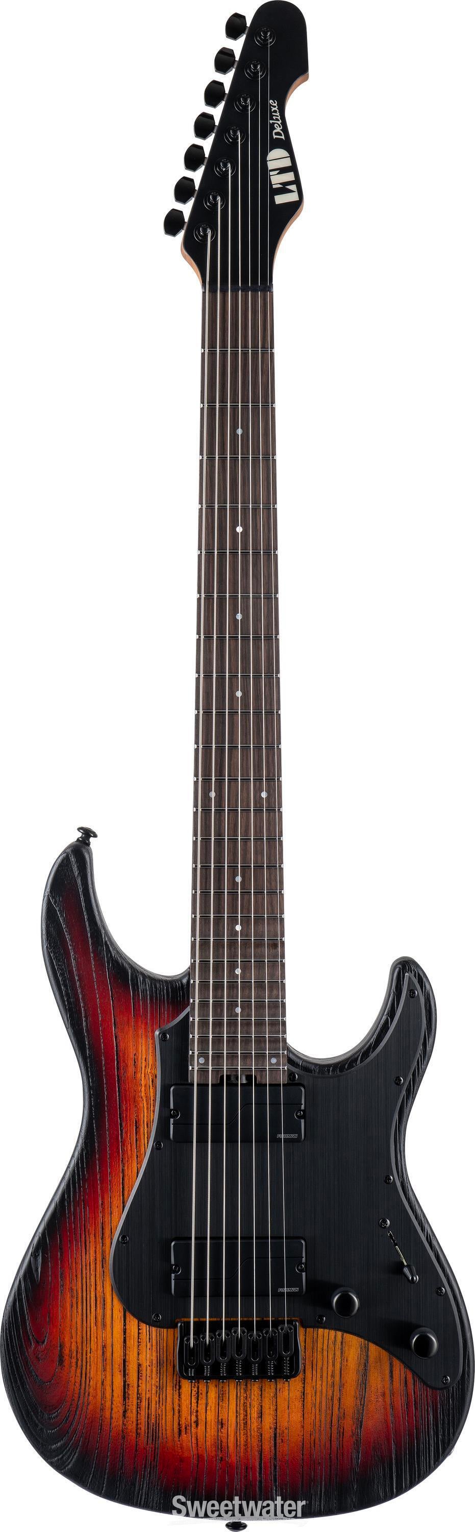 ESP SN-1007 7-string Baritone Electric Guitar - Fireblast | Sweetwater