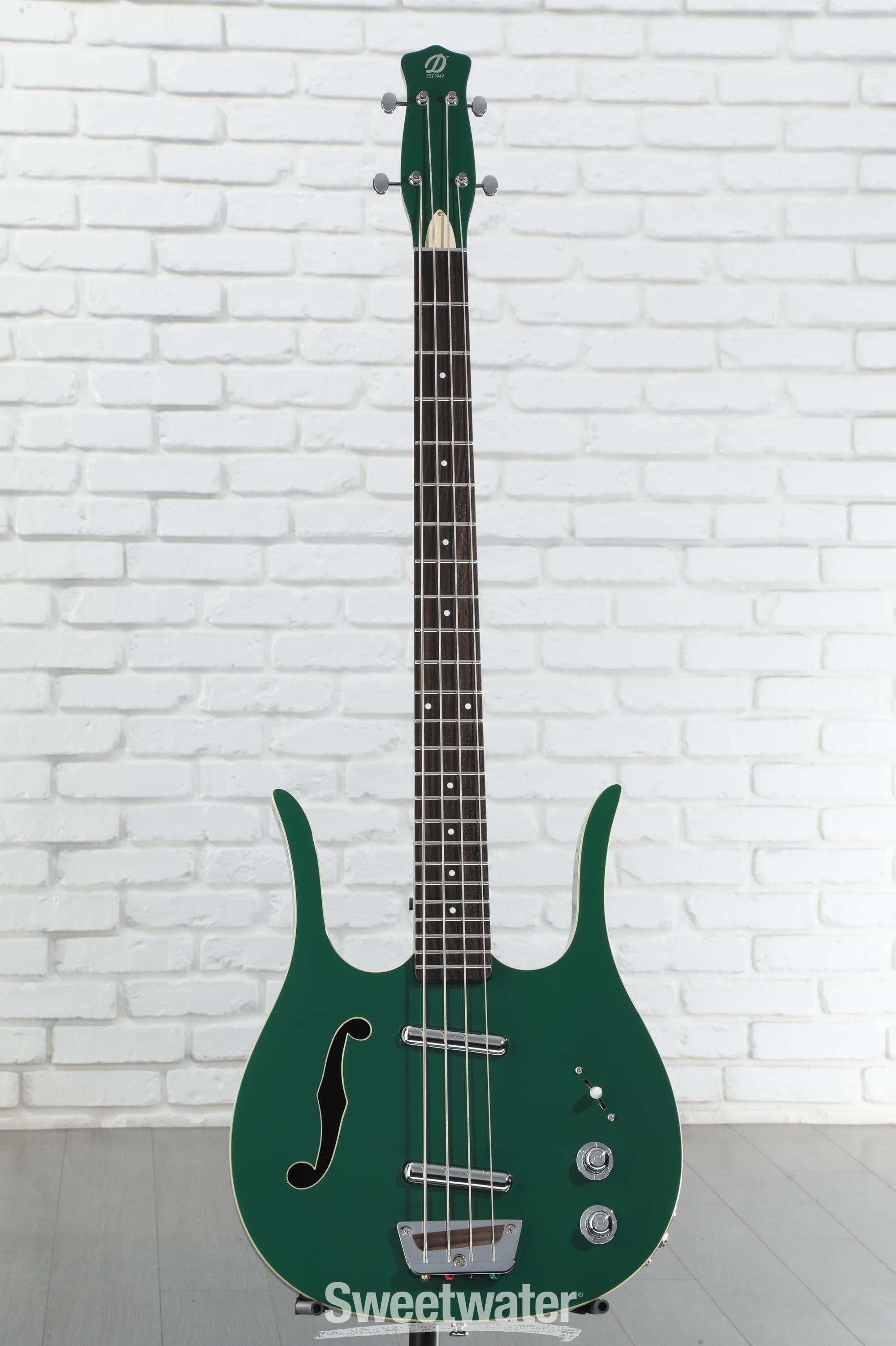 Danelectro Red Hot Longhorn Semi-hollowbody Bass Guitar - Jade | Sweetwater
