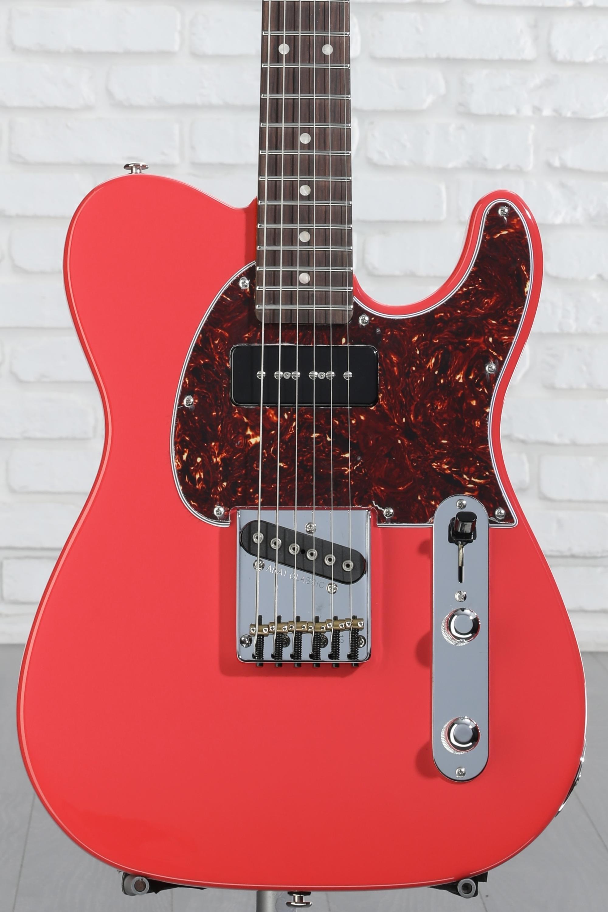 G&L Fullerton Deluxe ASAT Classic Bluesboy P90 - Fiesta Red, Sweetwater ...
