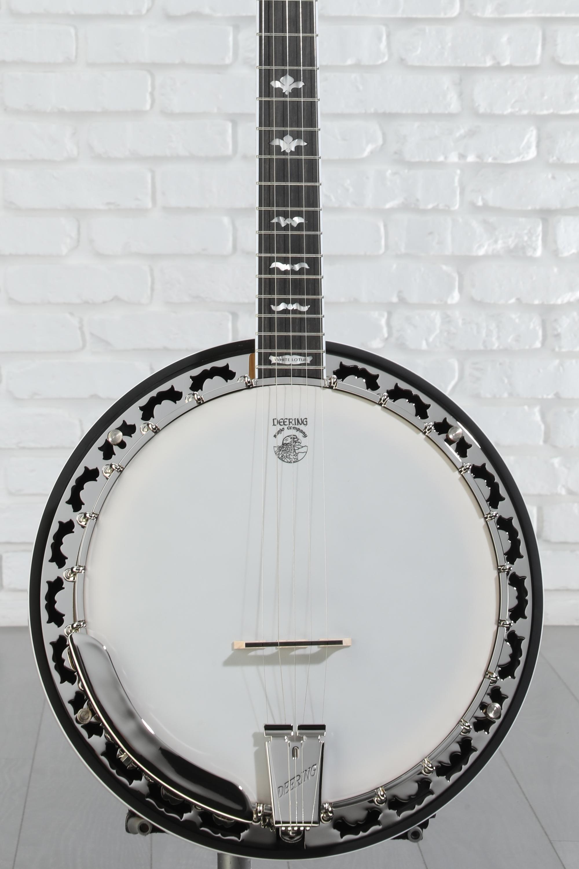 Deering White Lotus 5-string Banjo - Natural | Sweetwater