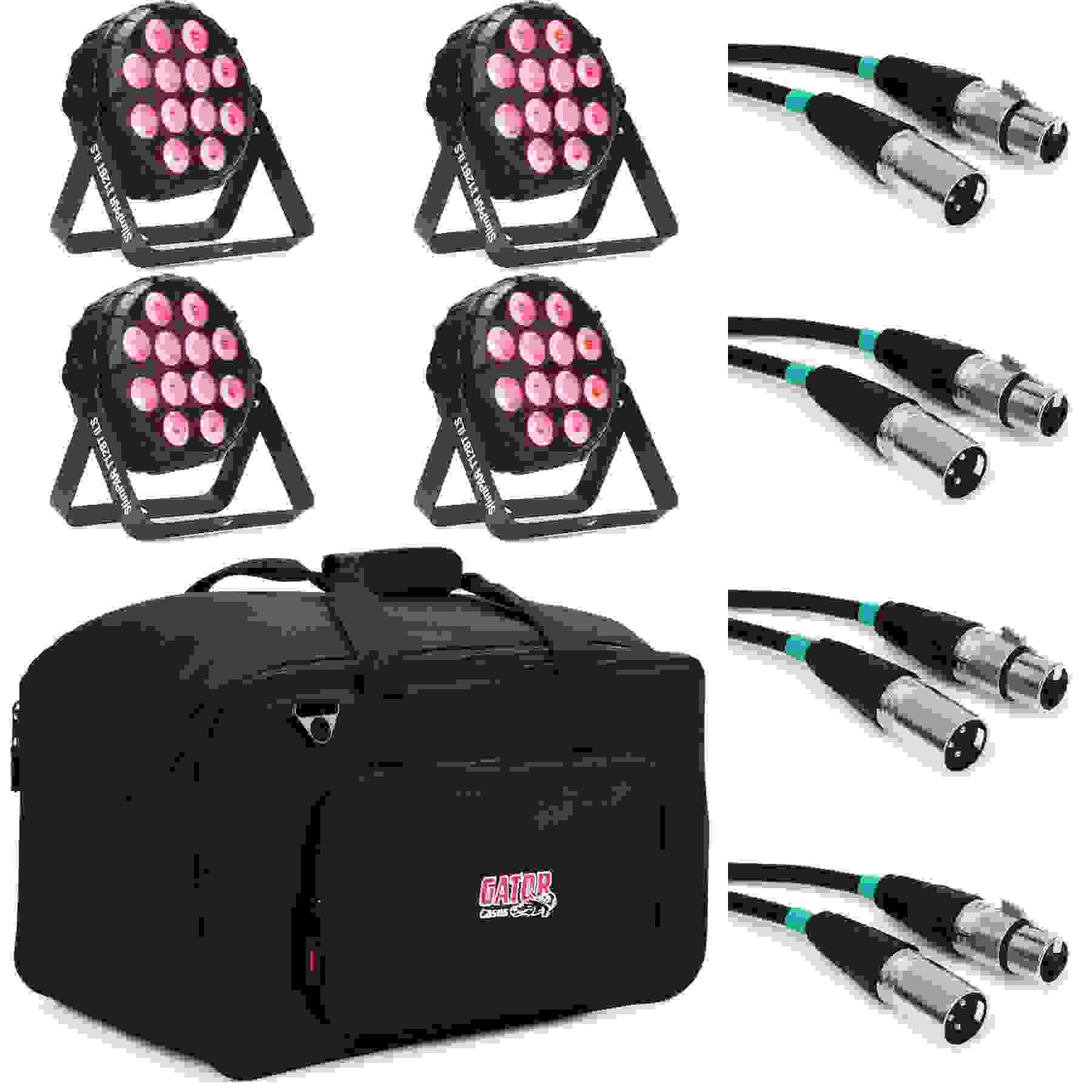 Chauvet DJ SlimPAR T12 BT ILS RGB LED PAR (4 Pack) with Case | Sweetwater