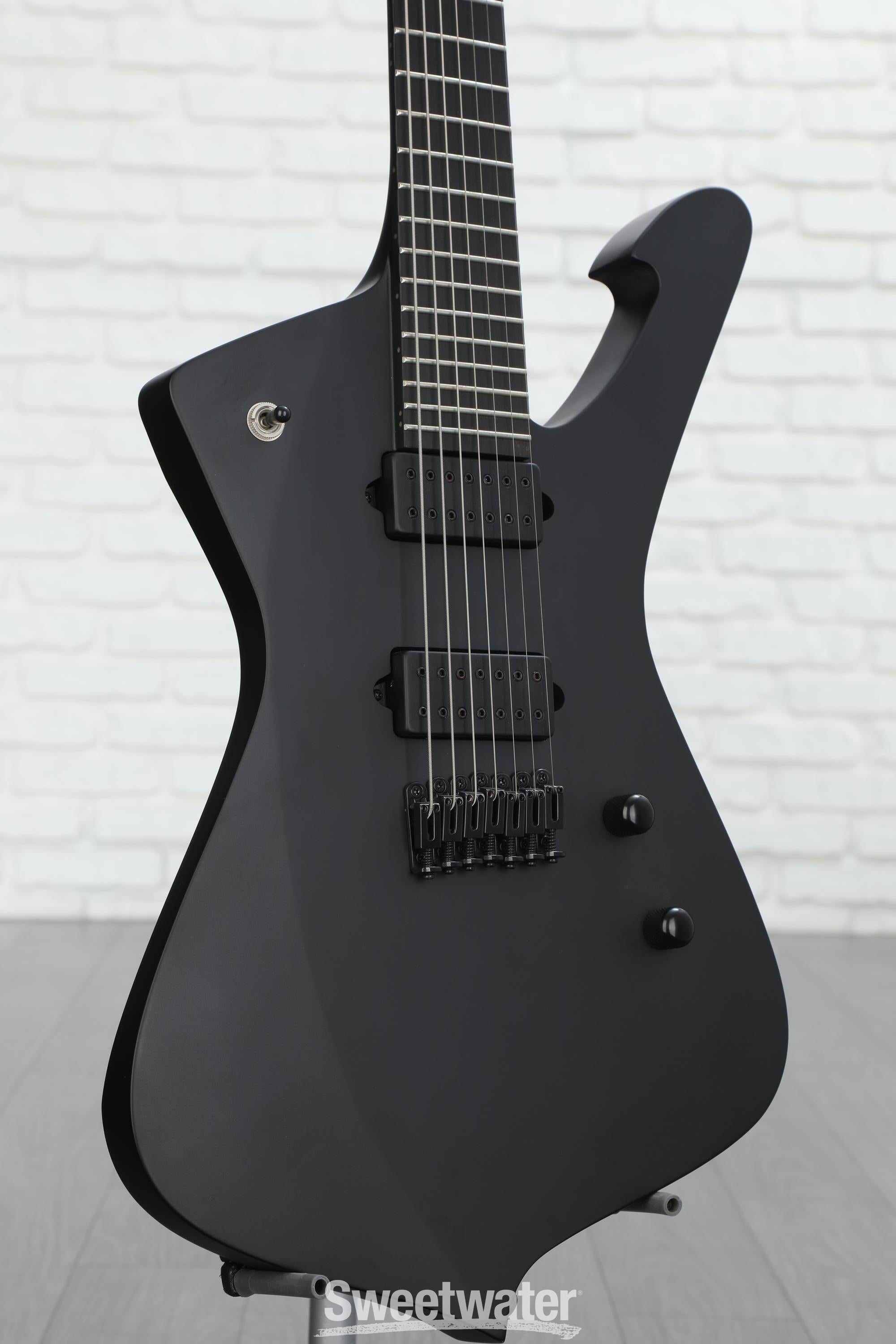 Ibanez Iron Label Iceman 7-string - Black Flat | Sweetwater