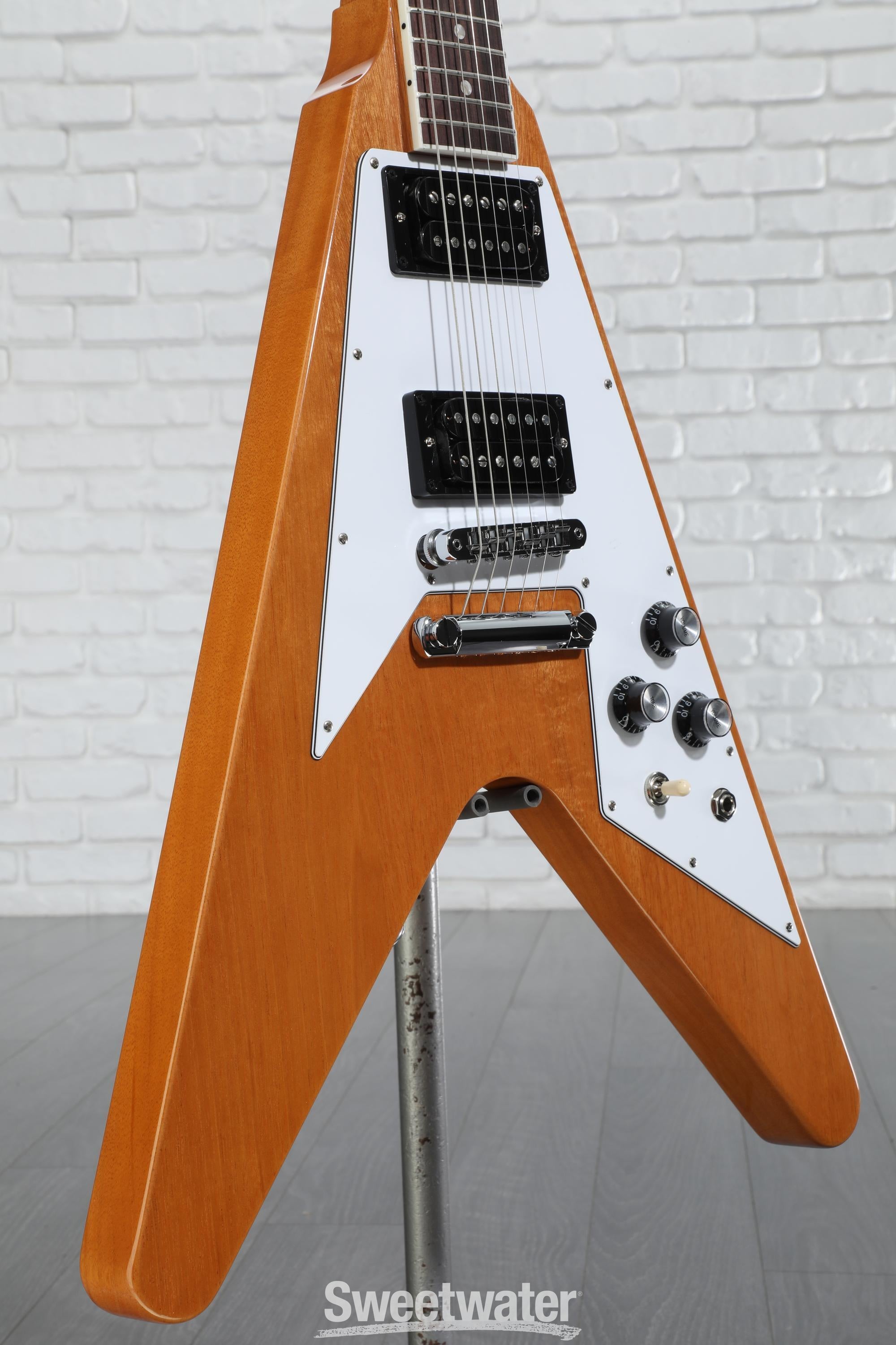 Gibson 70s Flying V Electric Guitar - Antique Natural | Sweetwater