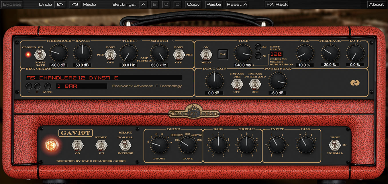 Brainworx Chandler Limited GAV19T Guitar Amplifier Plug-in | Sweetwater