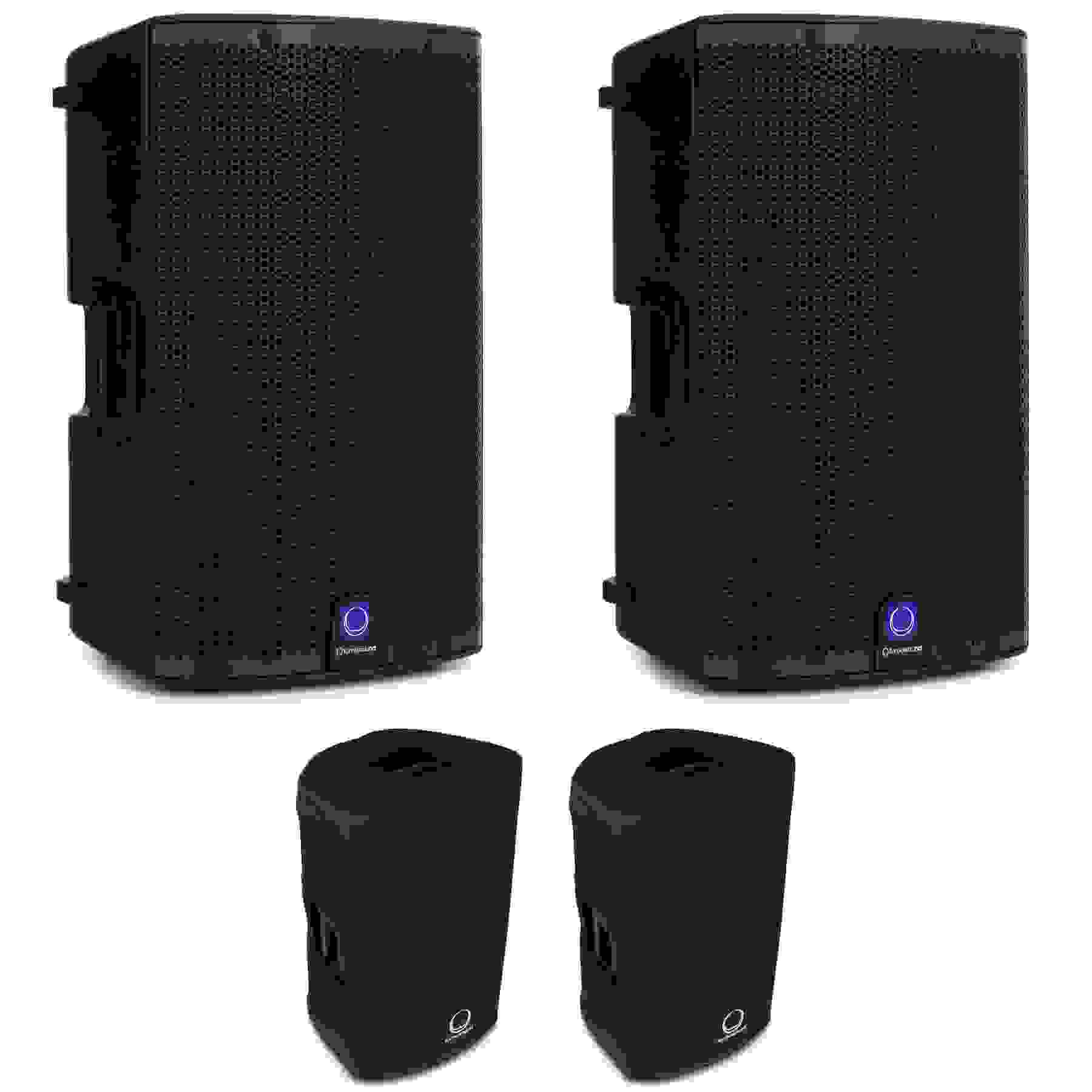Turbosound iQ12 2500W 12-inch Powered Speaker Pair with Covers Bundle ...