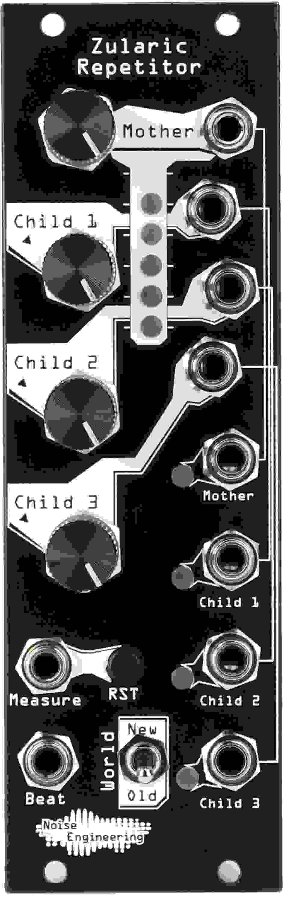 Noise Engineering Zularic Repetitor 4-channel Rhythm Generator Eurorack Module - Black | Sweetwater