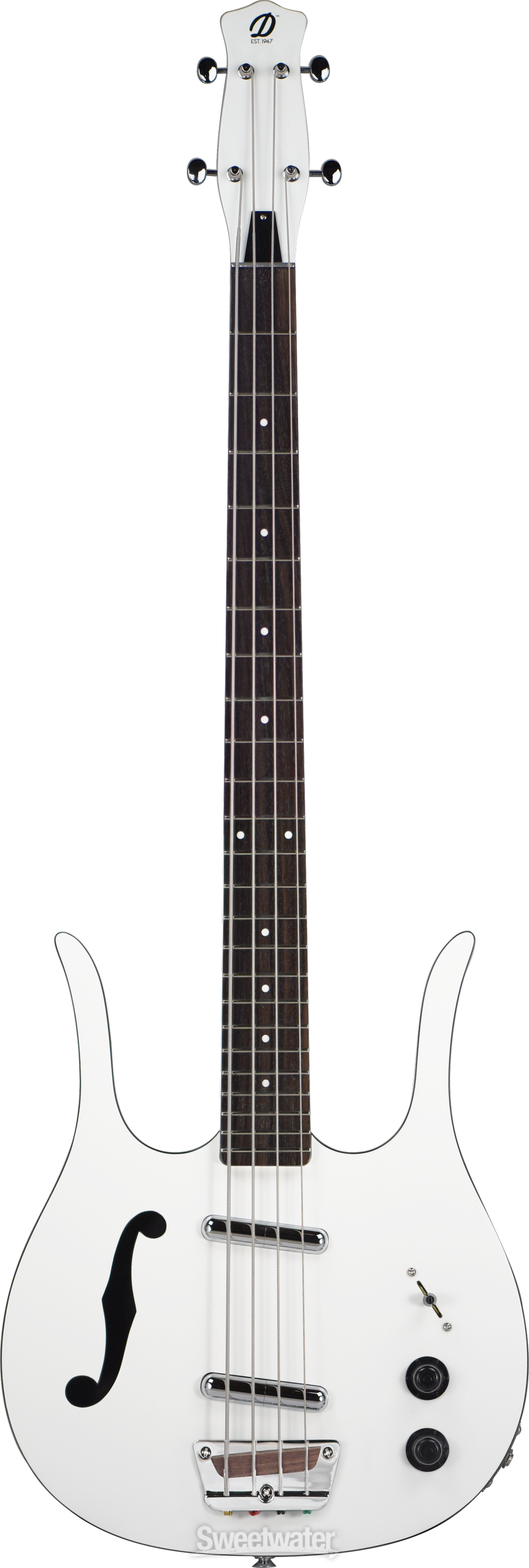 Danelectro Red Hot Longhorn Semi-hollowbody Bass Guitar - White ...