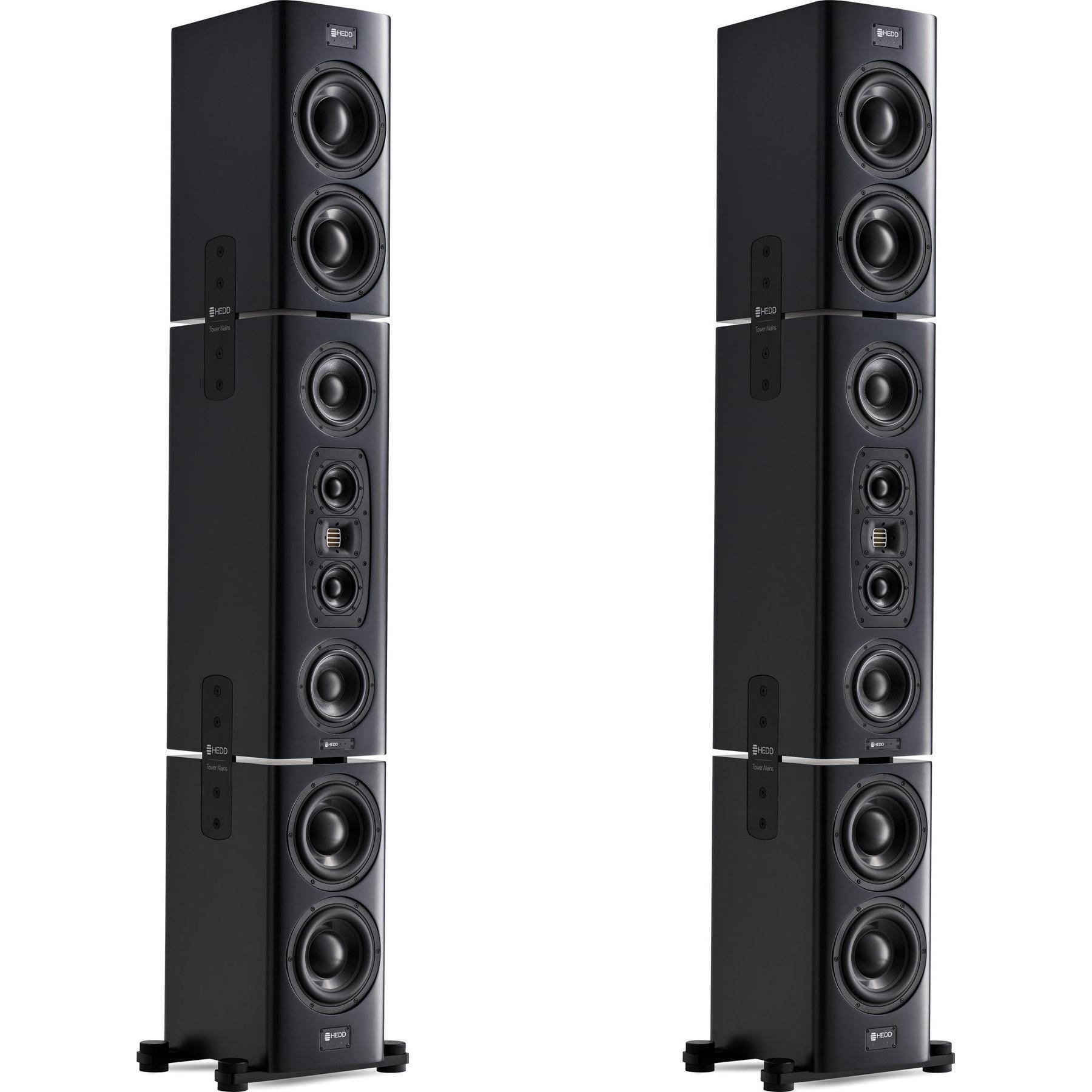 HEDD Tower Mains Extended Powered Studio Monitor Pair - Dark Grey Matte ...
