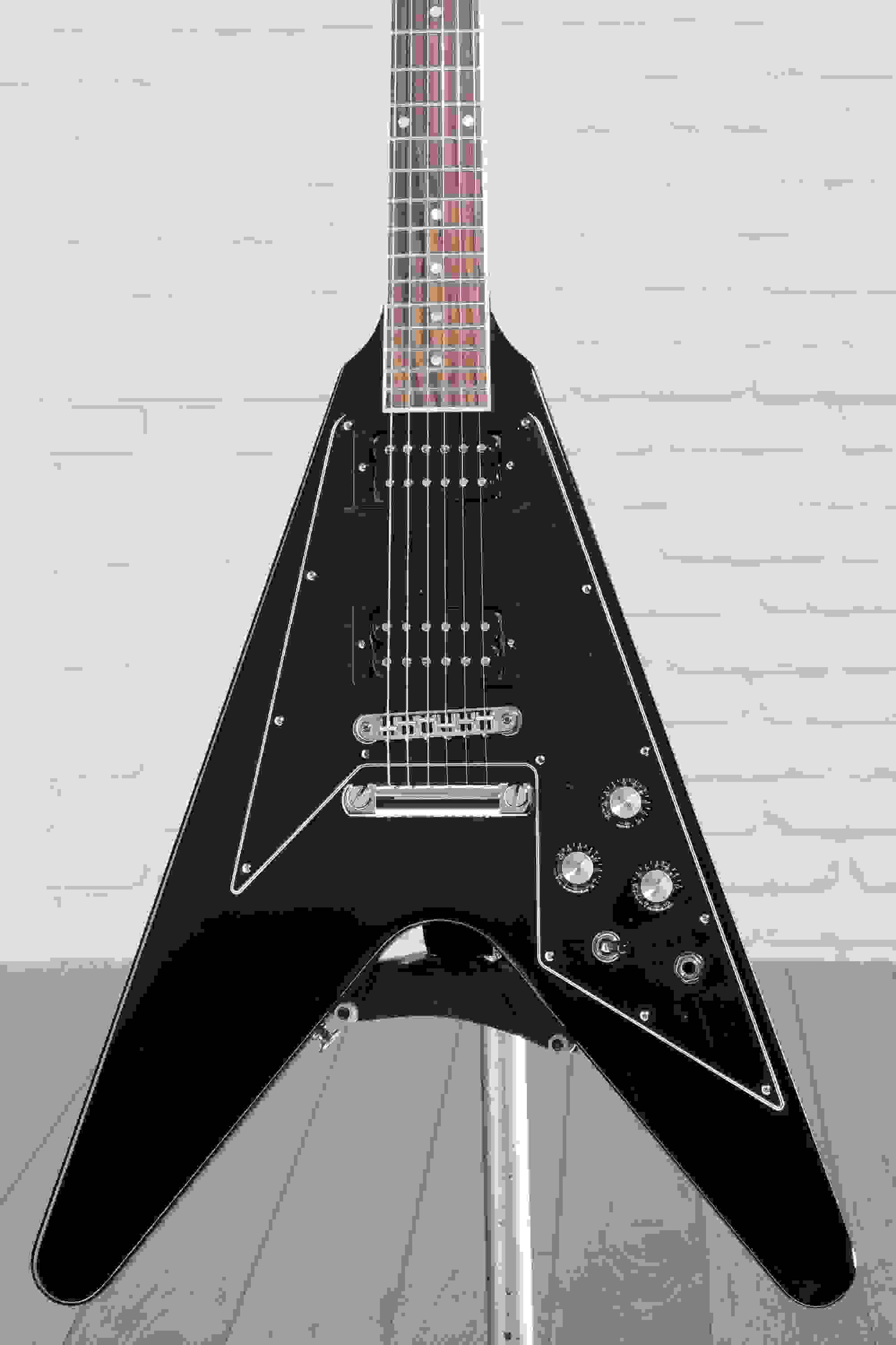Gibson 70s Flying V Electric Guitar - Ebony | Sweetwater