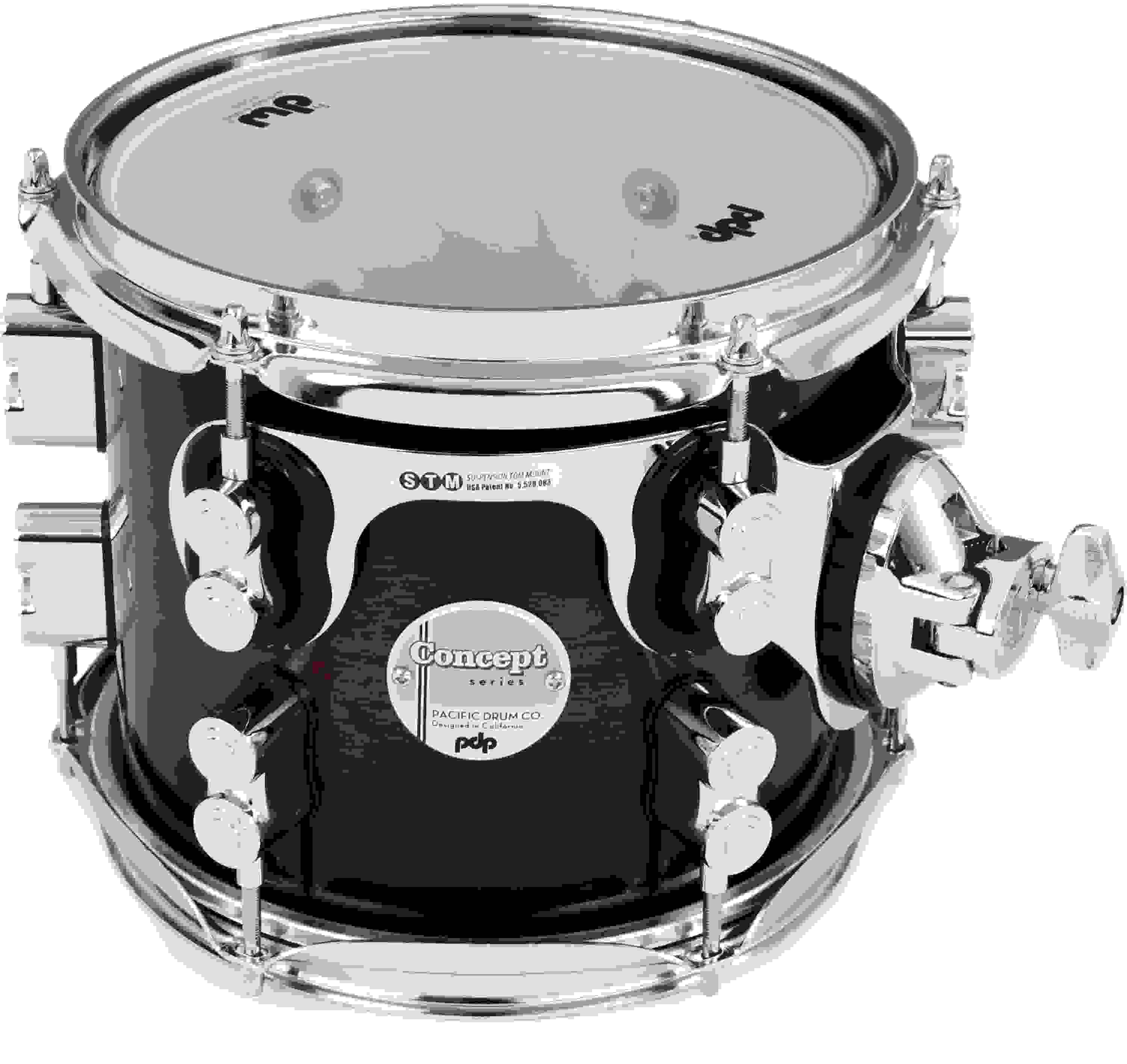 PDP Concept Maple Exotic Mounted Tom - 7 x 8 inch - Charcoal Burst over ...
