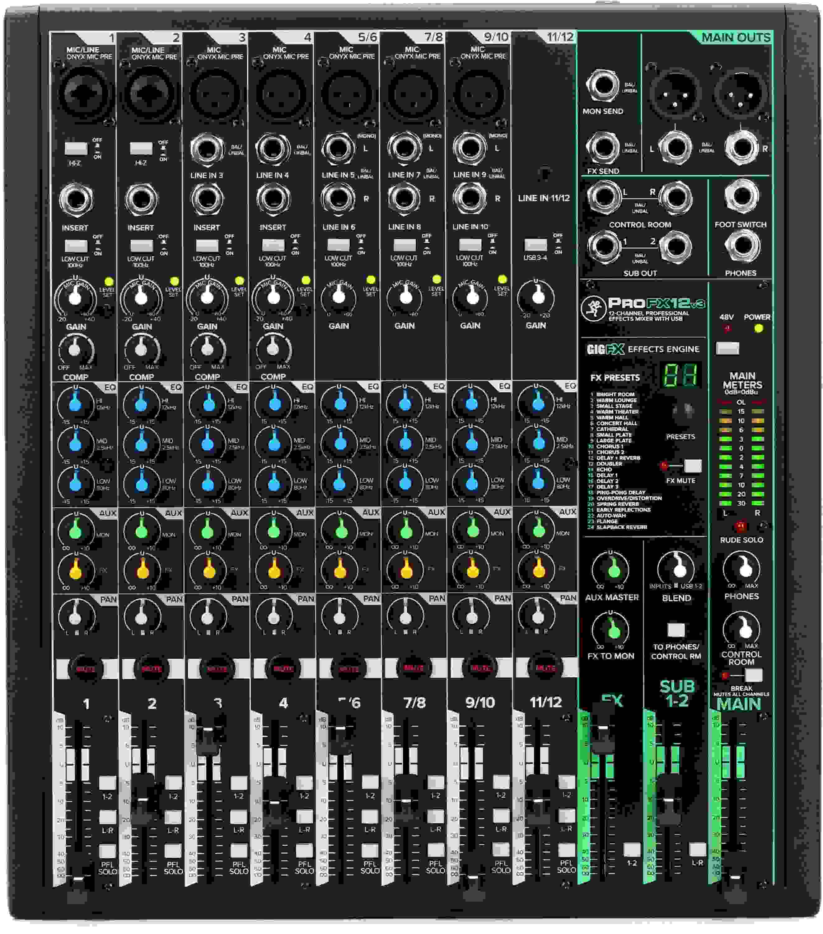 Mackie ProFX12v3 12-channel Mixer with USB and Effects | Sweetwater