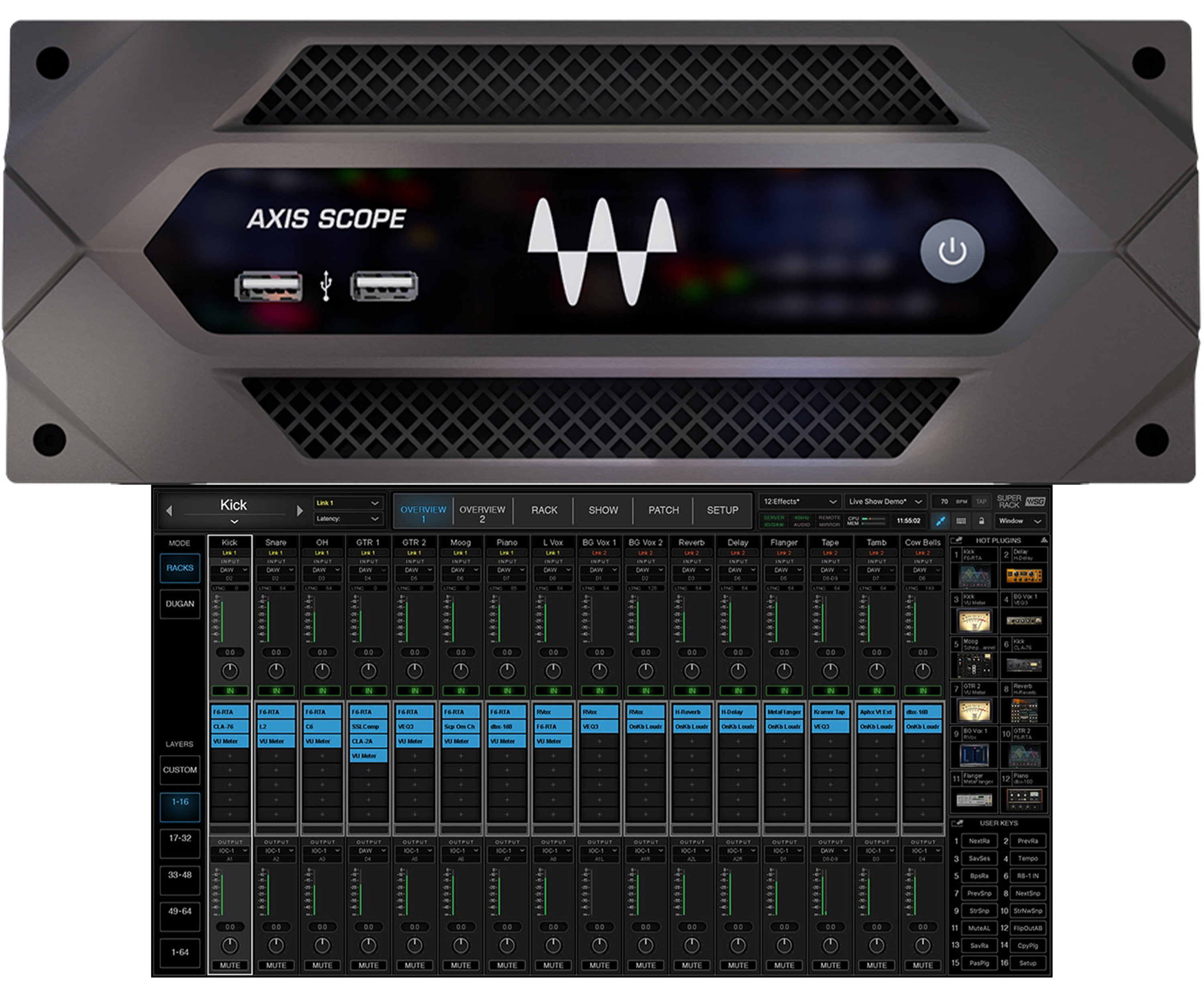 Waves Axis Scope SoundGrid Computer with SuperRack Plug-in | Sweetwater