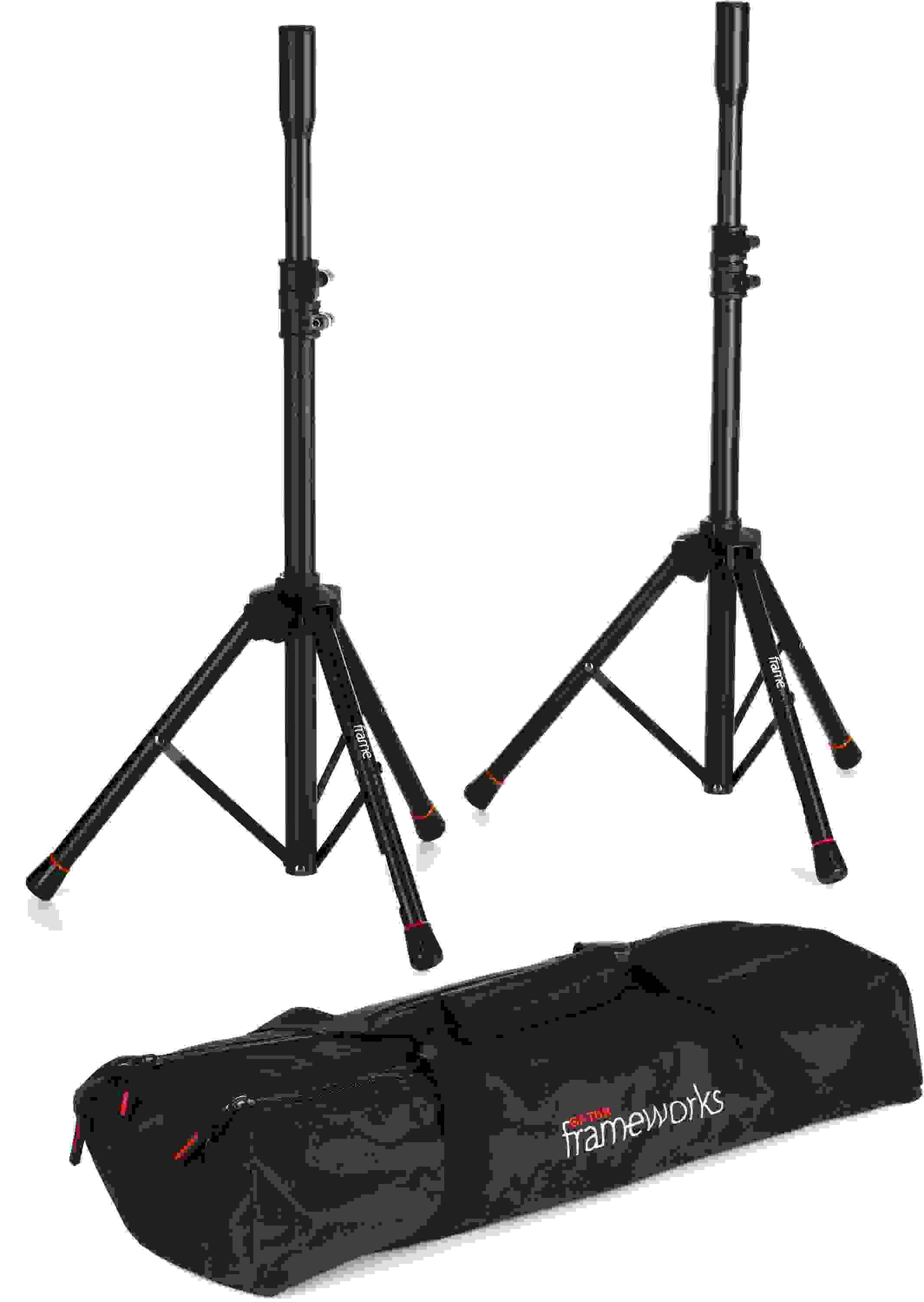 Gator Frameworks GFWSPK0250SET Mini Speaker Stand Pair with Carry Bag ...