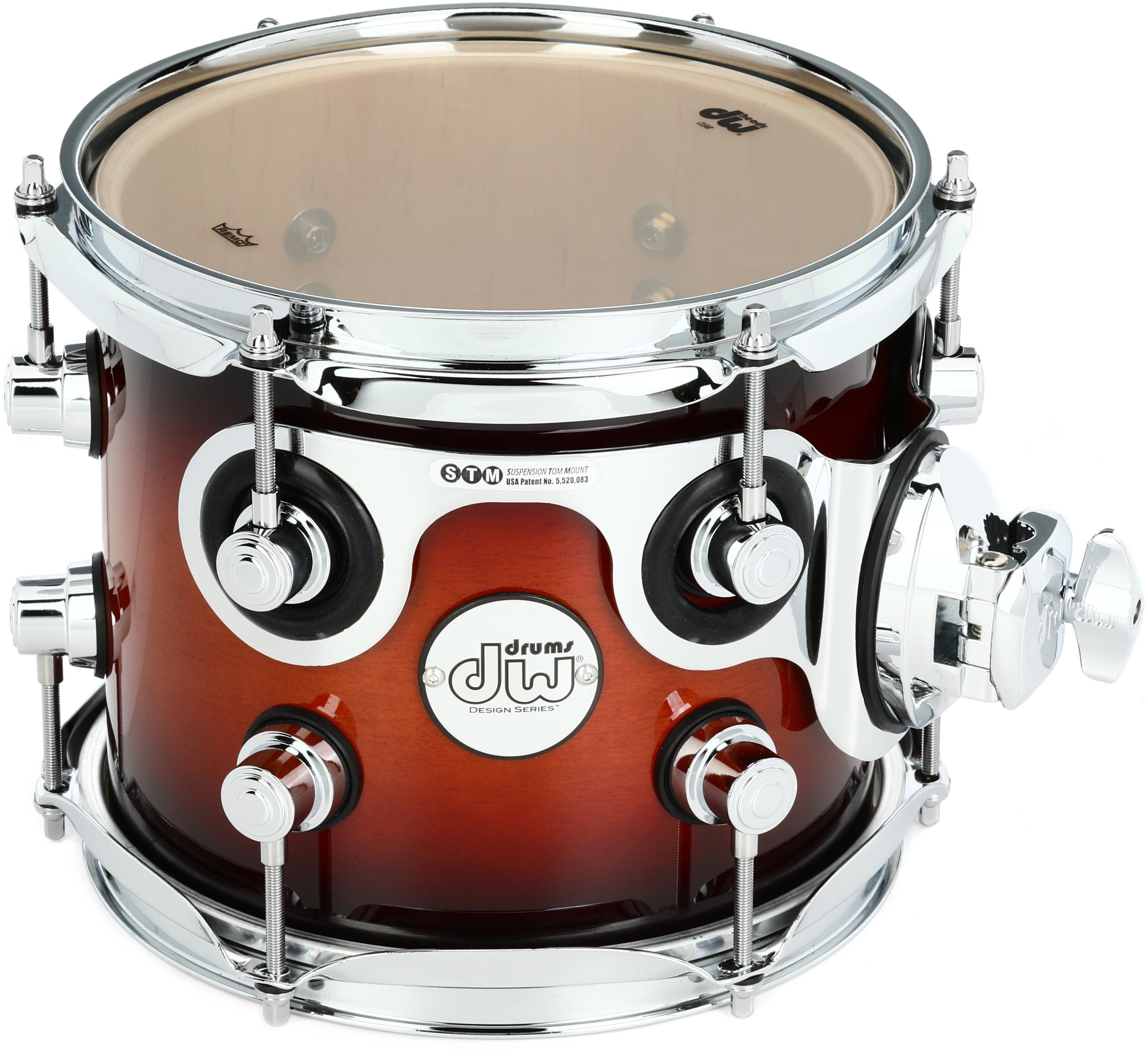 DW Design Series Rack Tom - 7 x 8 inch - Tobacco Burst | Sweetwater