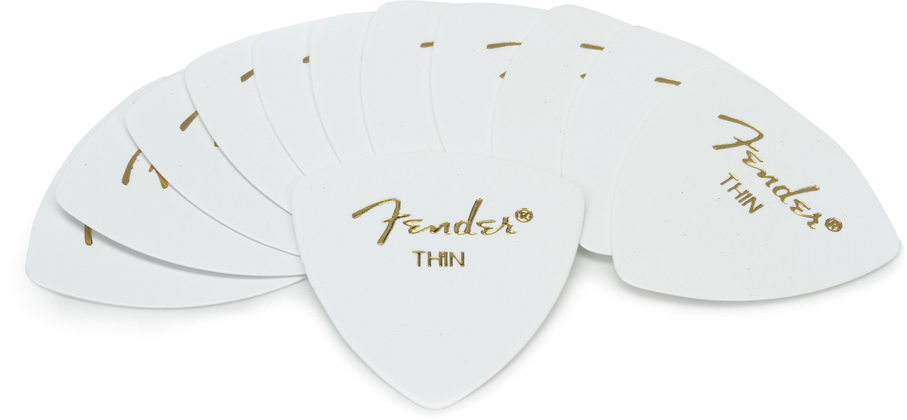 Fender 346 Shape Classic Celluloid Picks - Thin White 12-pack | Sweetwater