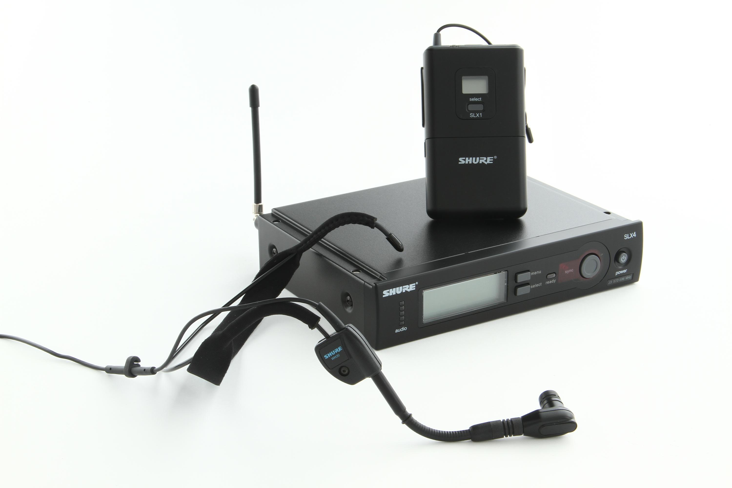 Shure SLX14/WH30 Headworn Wireless System - J3 Band, 572 - 596 MHz ...