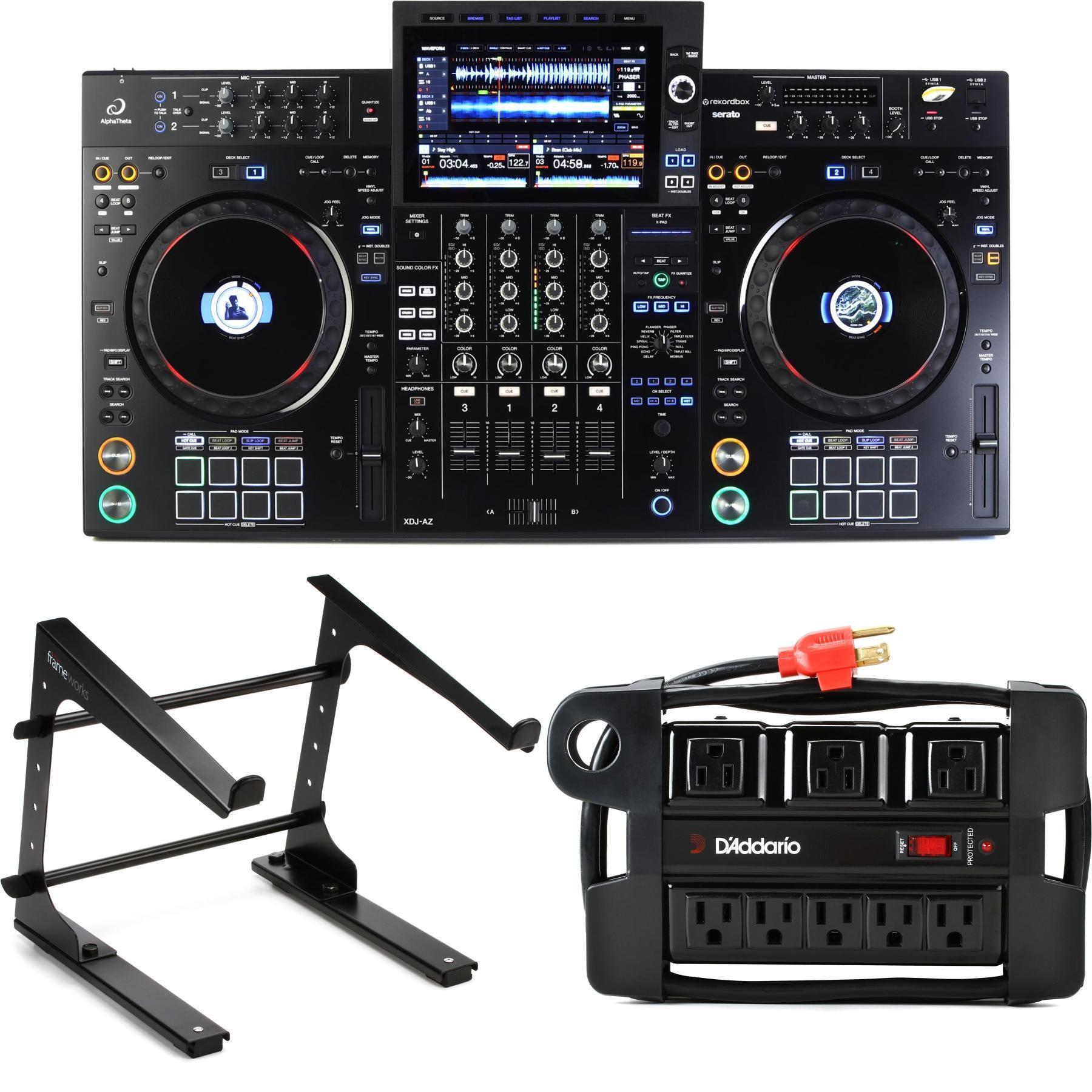 AlphaTheta XDJ-AZ 4-channel Digital DJ System Laptop Stand Bundle | Sweetwater