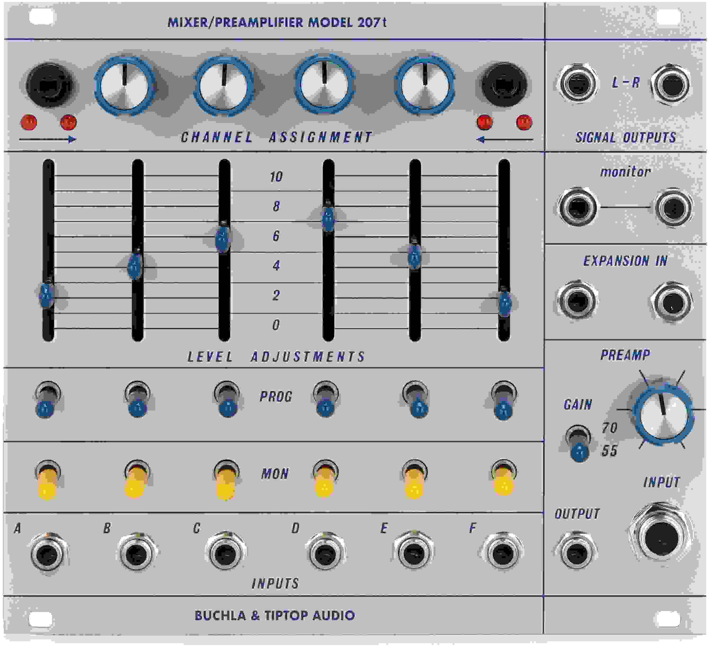 Tiptop Audio Buchla 207t Mixer and Preamplifier Eurorack Module | Sweetwater