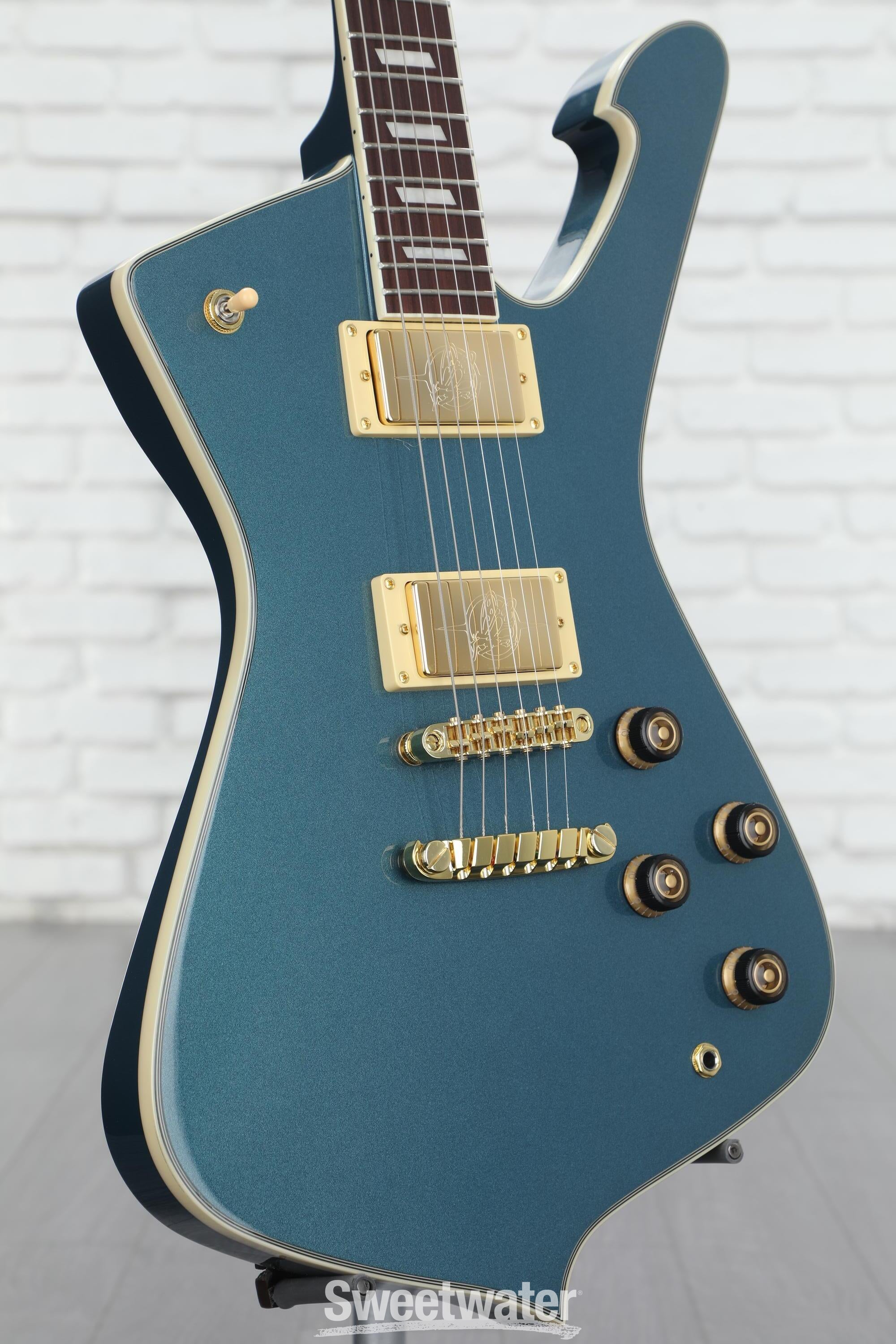 Ibanez Iceman IC420 Electric Guitar - Antique Blue Metallic | Sweetwater