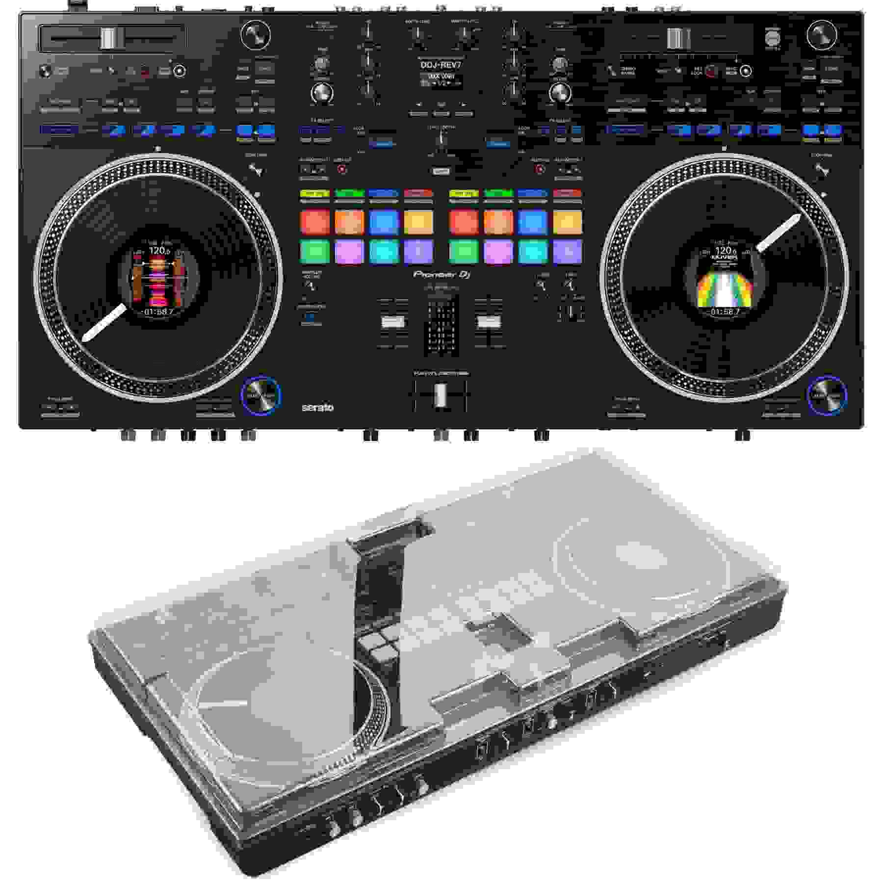 Pioneer DJ DDJ-REV7 2-deck Serato DJ Controller with Decksaver Cover | Sweetwater