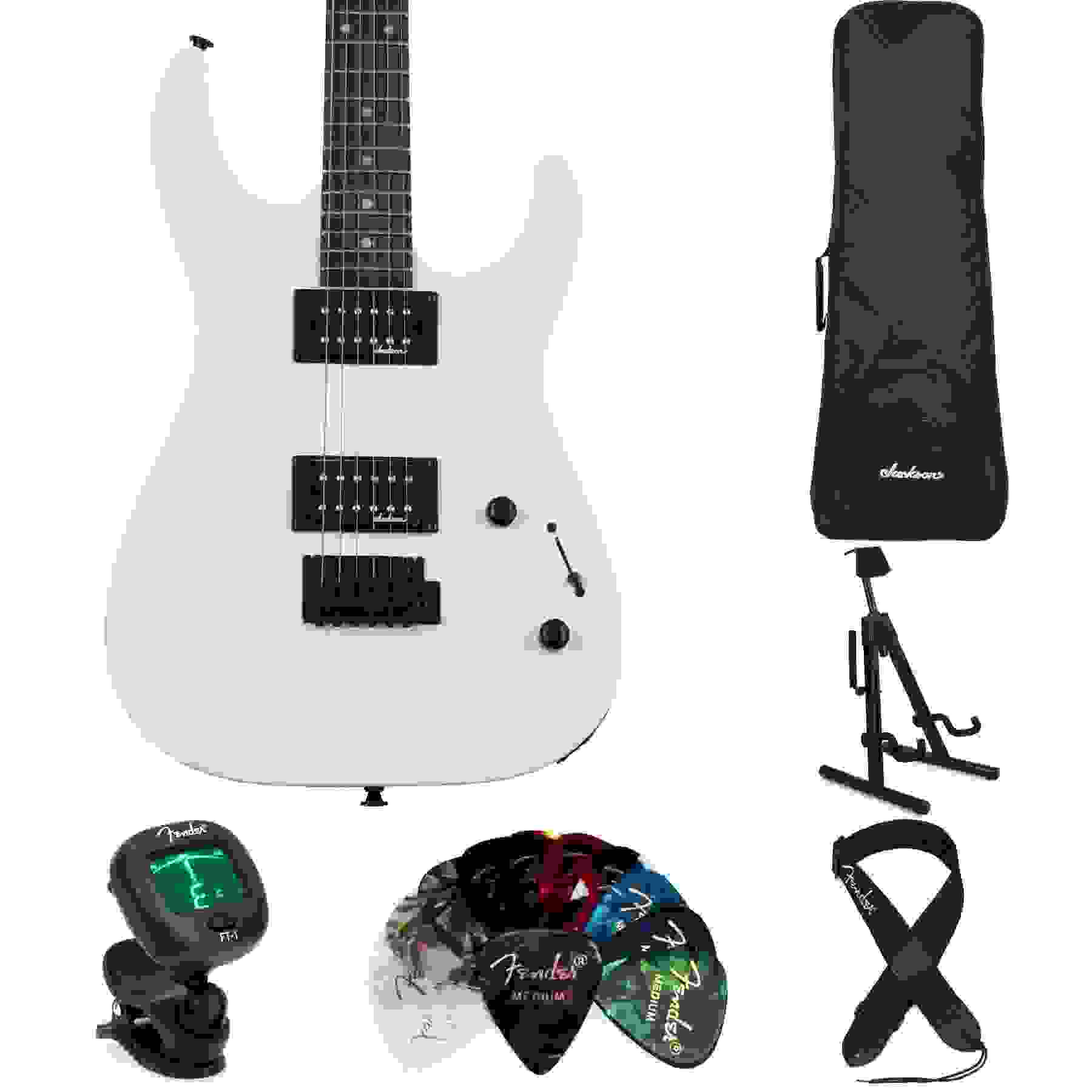 Jackson Dinky JS11 Electric Guitar Essentials Bundle - White | Sweetwater