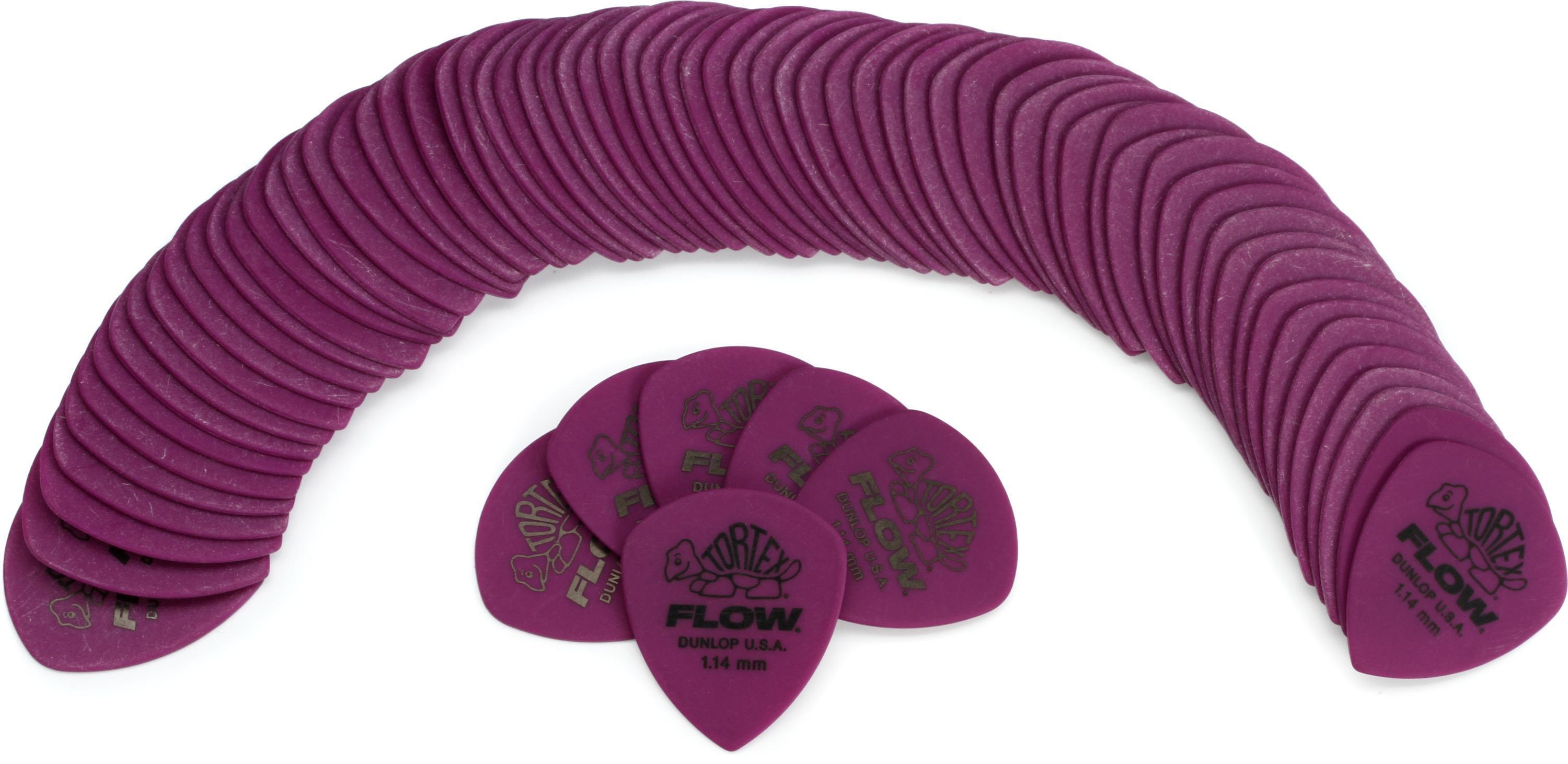 Dunlop Tortex Flow Guitar Picks - 1.14mm Purple (72-pack) | Sweetwater