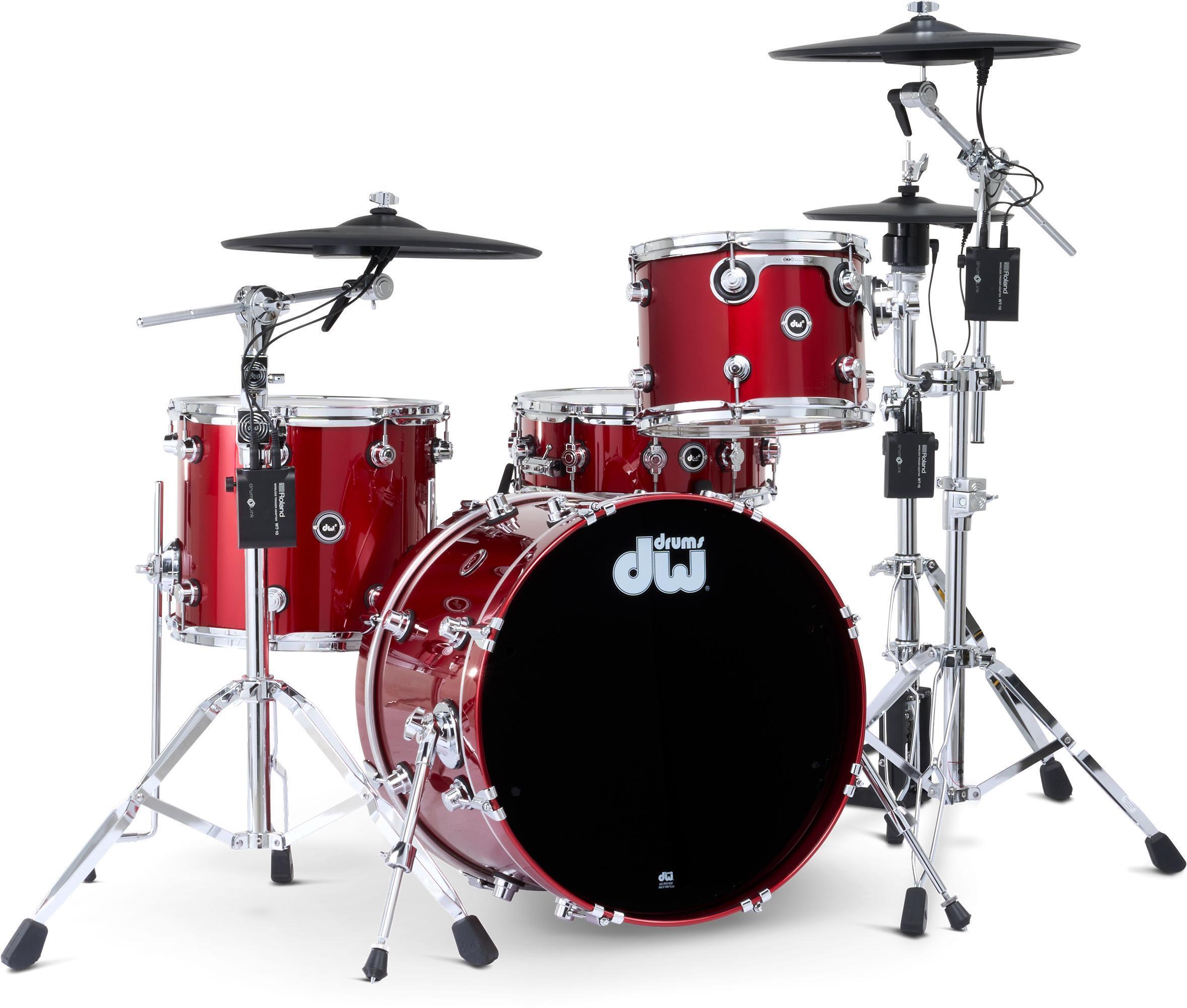 DW DWe 4-piece Drum Kit Bundle with Roland Electronic Cymbals and DW ...
