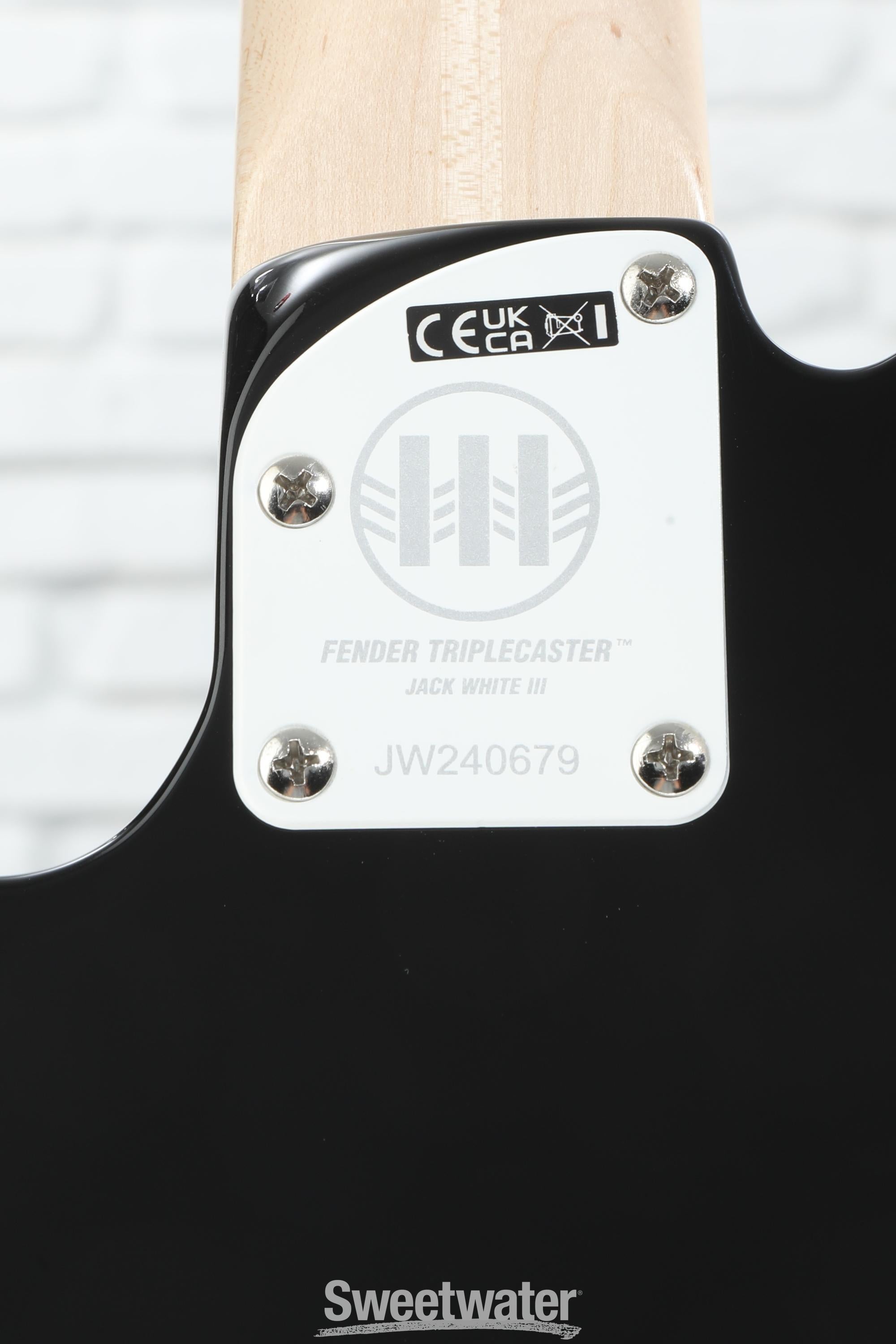 Fender Jack White Triplecaster Telecaster Electric Guitar - Black ...