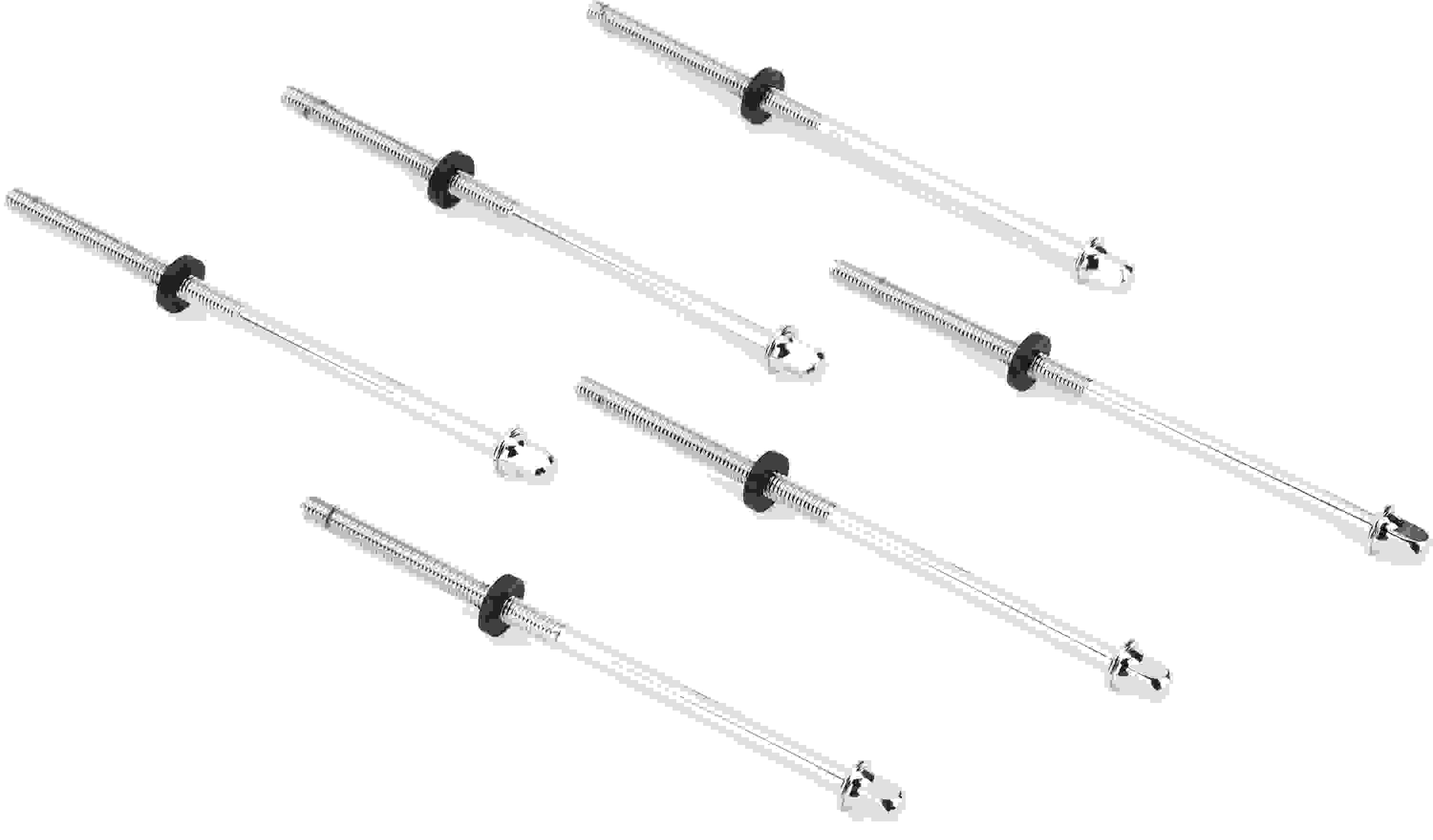 DW True Pitch Tension Rods - Chrome, 6-pack | Sweetwater
