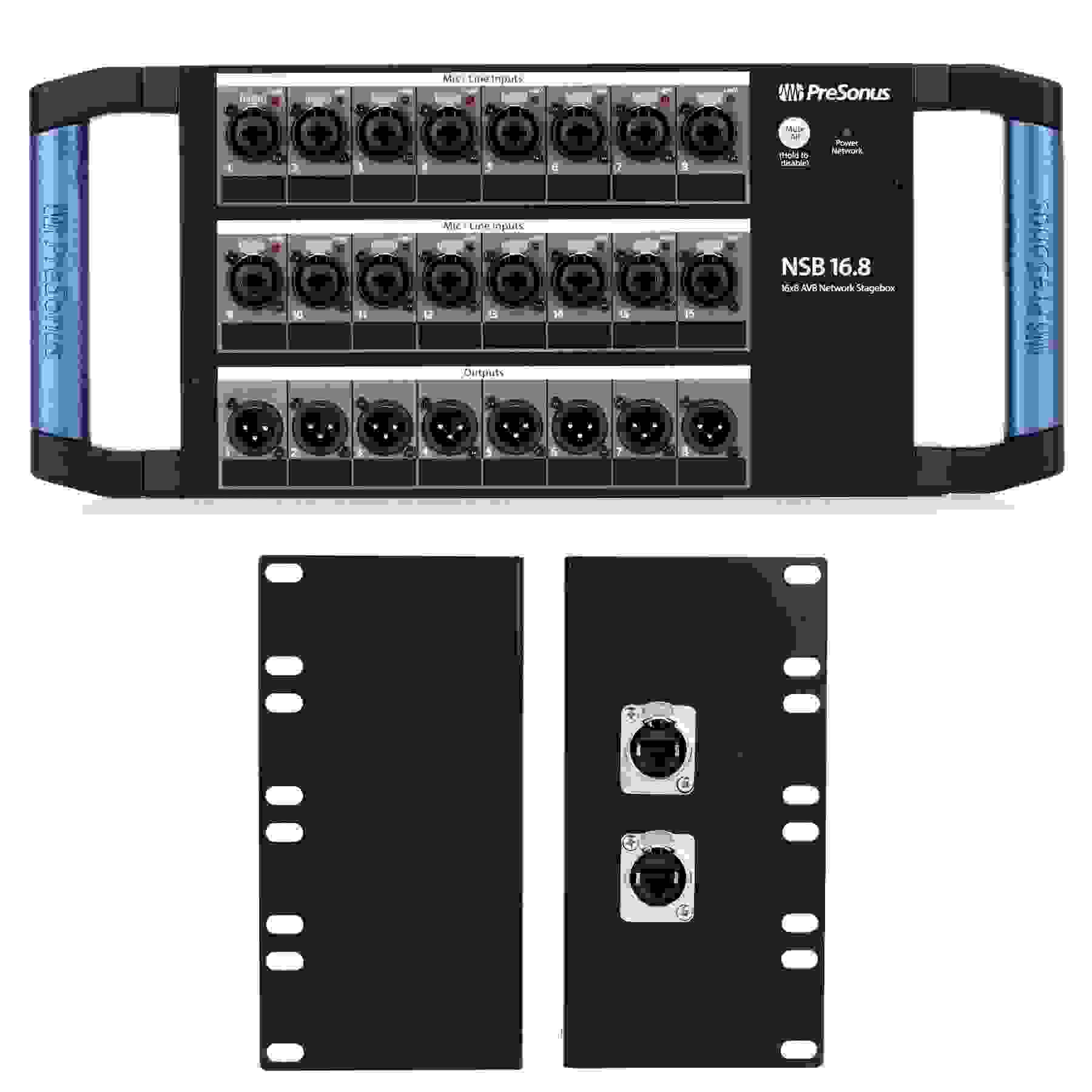 PreSonus NSB16.8 AVB Networked Stage Box and Rack Mount Kit Bundle ...