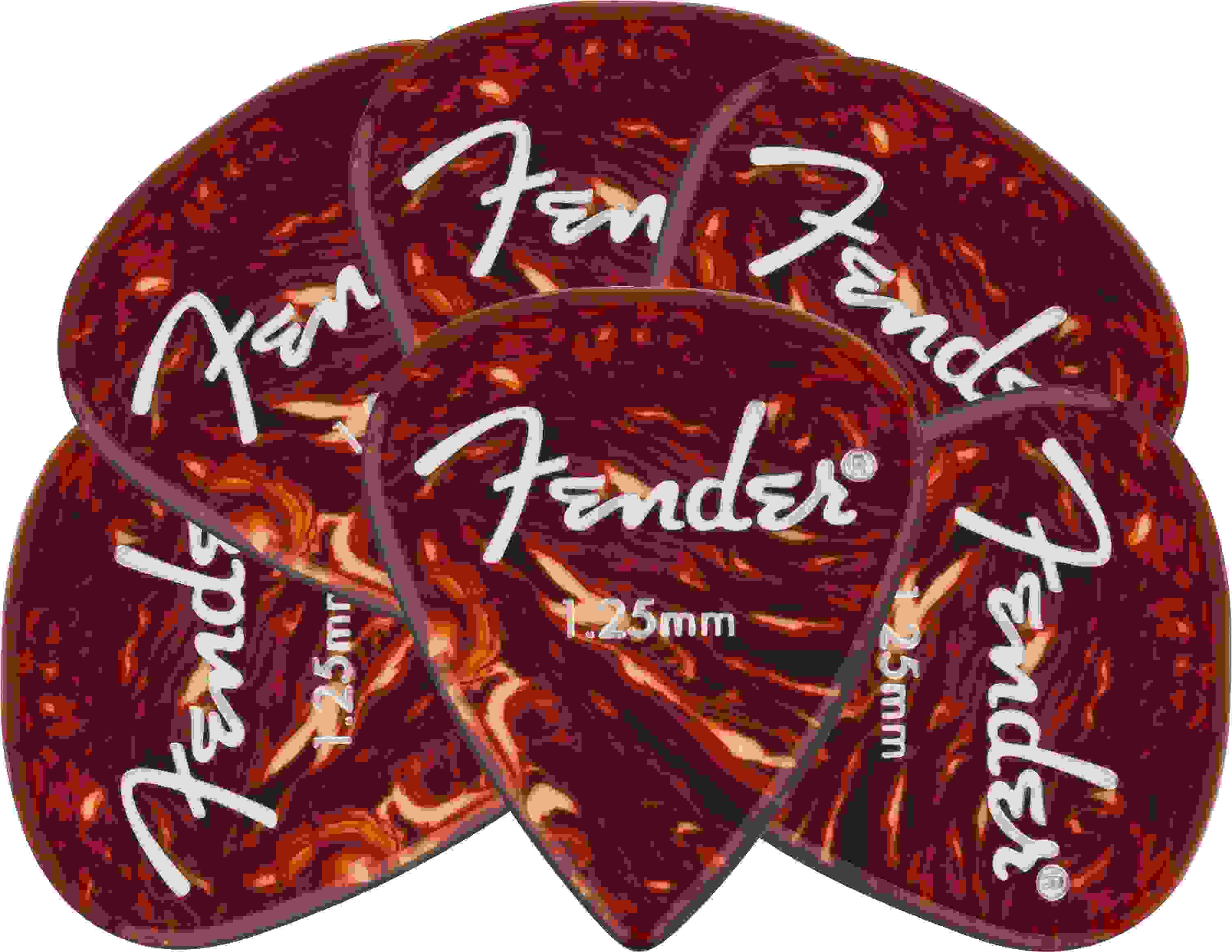 Fender Accessories Aero Acrylic Guitar Picks - 1.25mm, Tortoiseshell, 6-pack | Sweetwater
