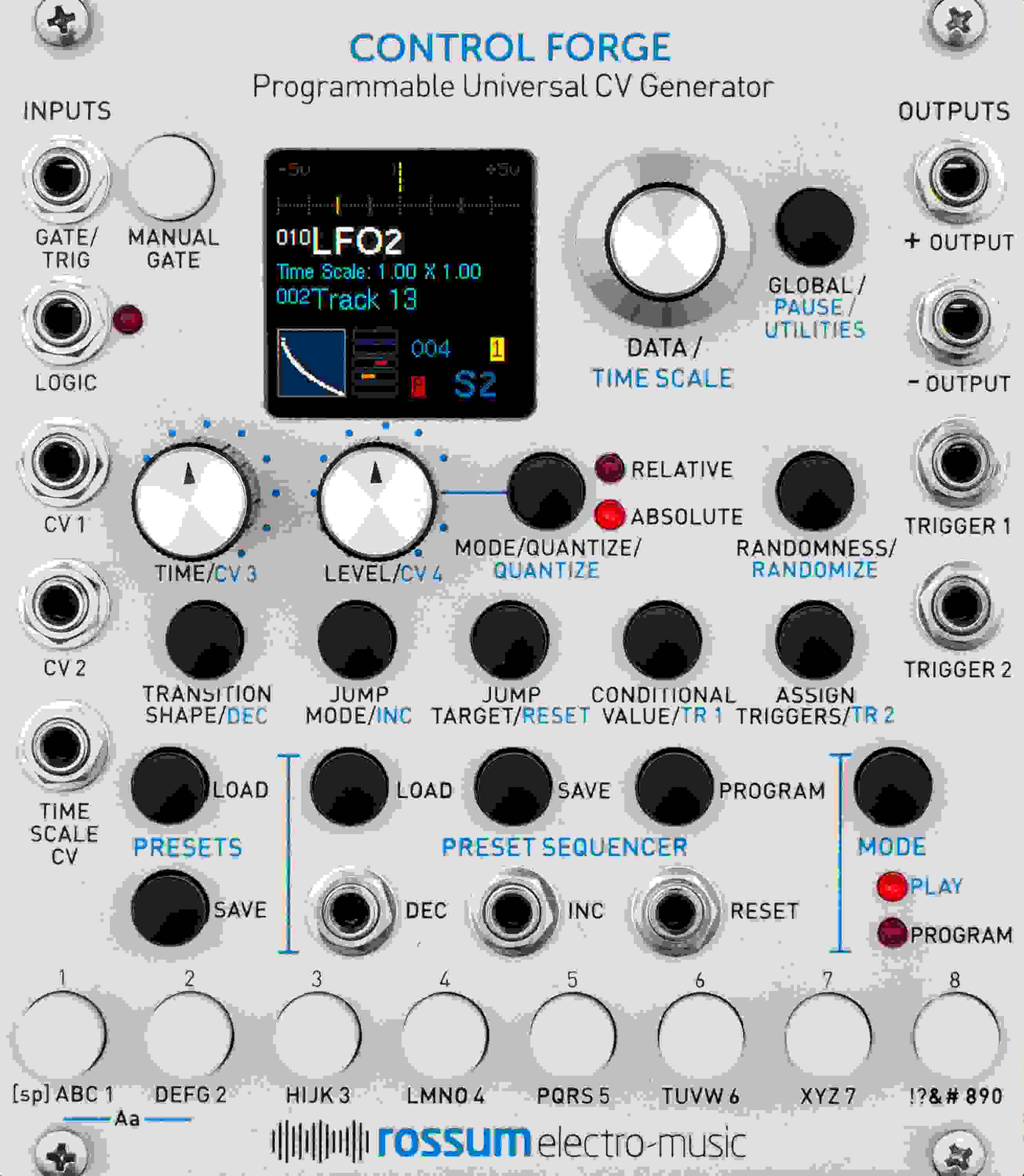 Rossum Electro-Music Control Forge Eurorack Programmable CV Generator Module | Sweetwater
