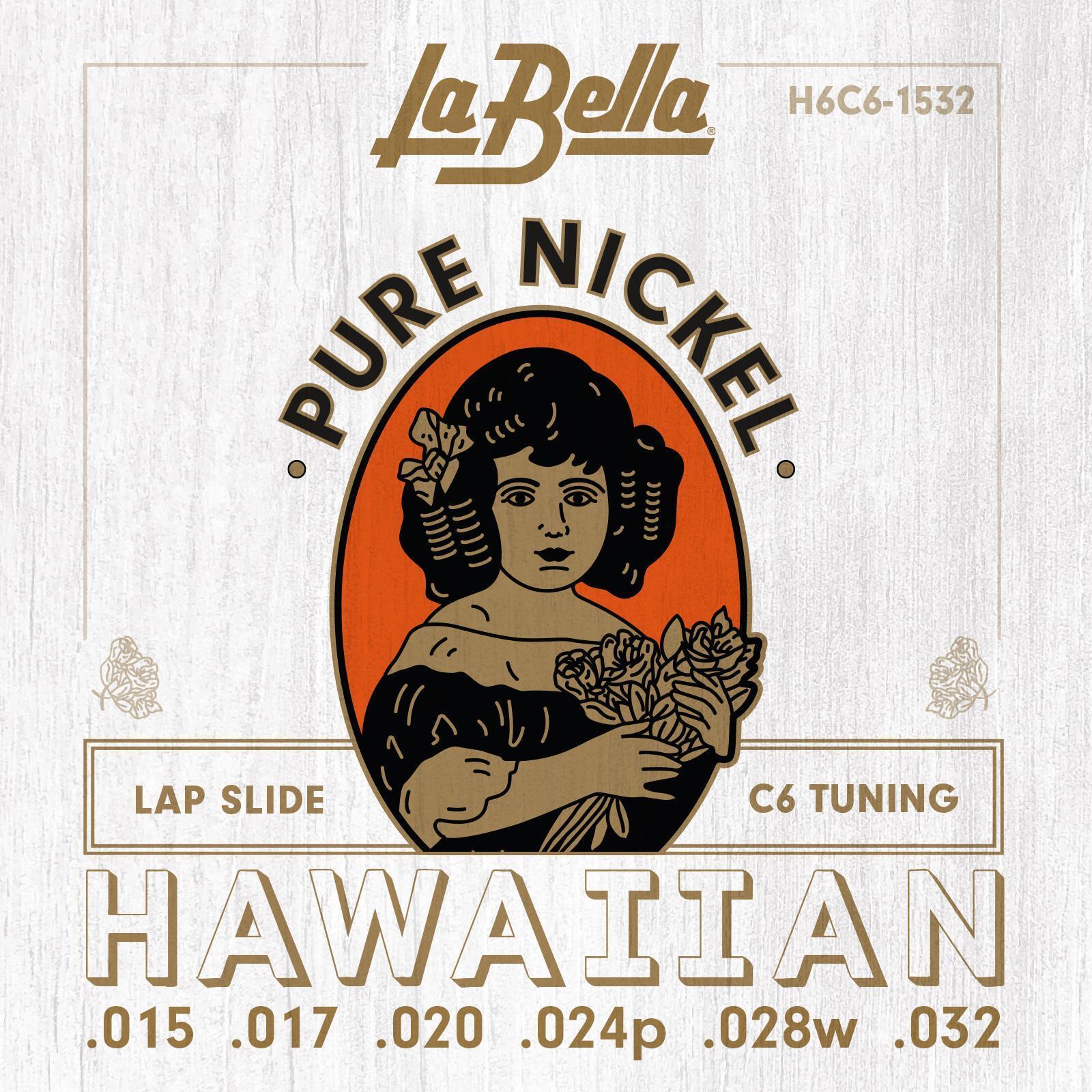 La Bella H6C6-1532 Pure Nickel Hawaiian Lap Steel Guitar Strings - C6 ...