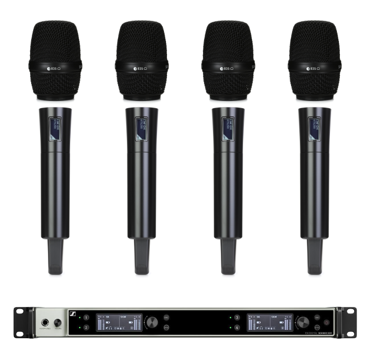 Sennheiser EW-DX EM 4 Dante Wireless 4 Channel Handheld 835-1 Bundle ...