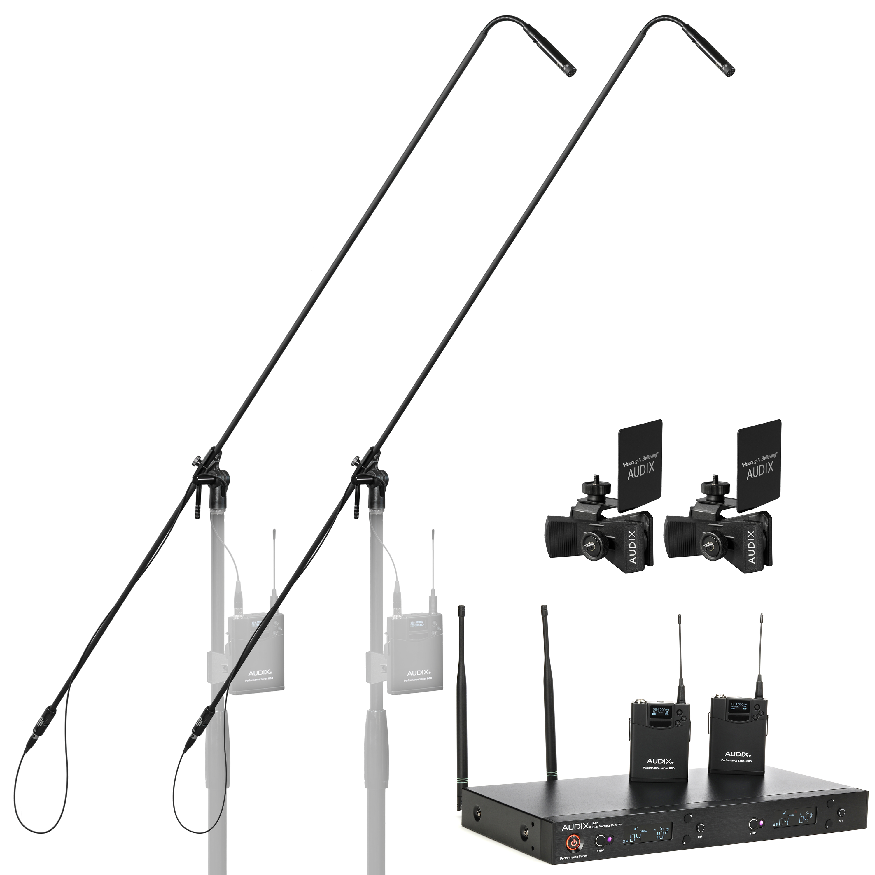 Audix Wireless MicroBoom MBW50BHC Hypercardioid Condenser Microphones ...