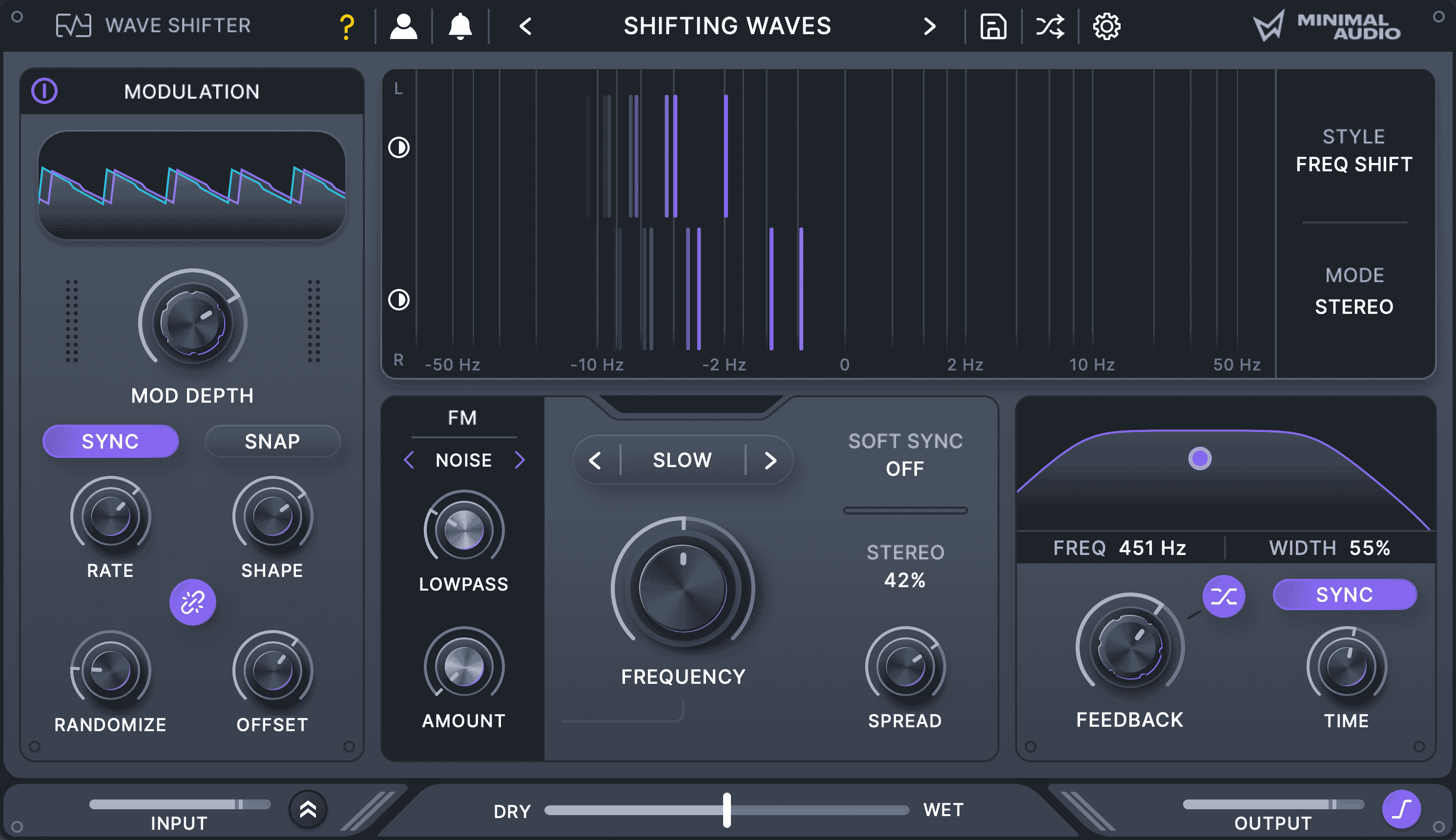 Minimal Audio Wave Shifter Frequency Modulator Plug-in | Sweetwater