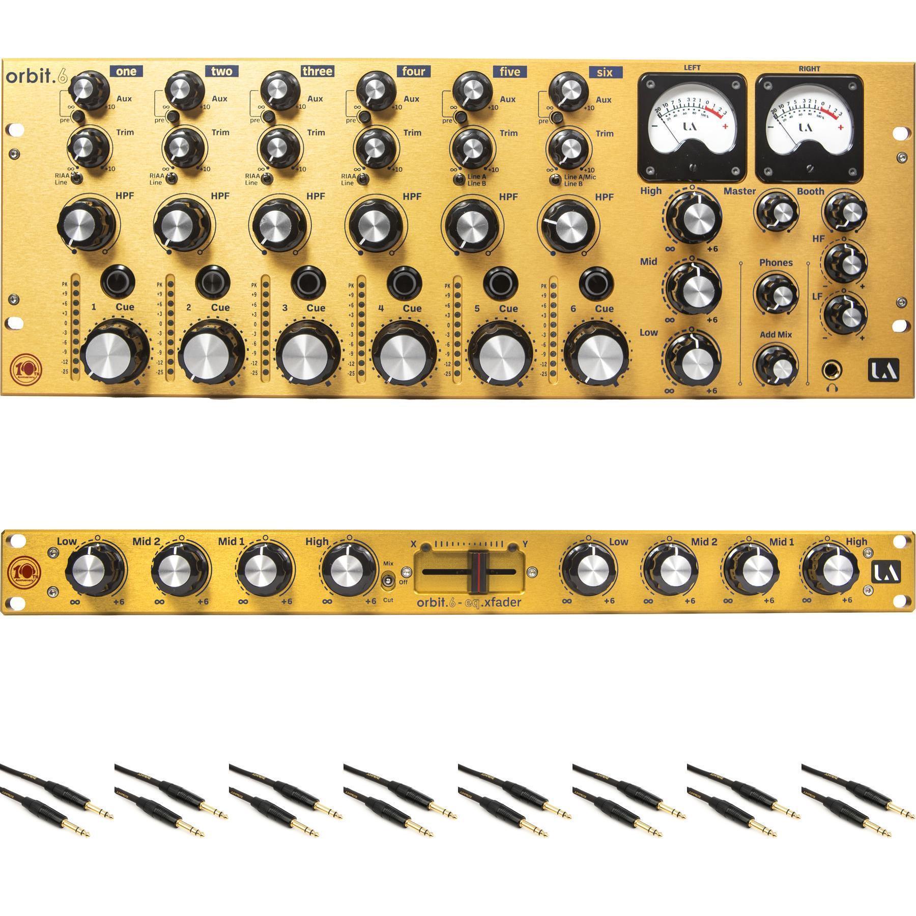 Union Audio Orbit.6 Rackmounted 6-channel Rotary DJ Mixer and Crossfader - Gold 10th Anniversary ...